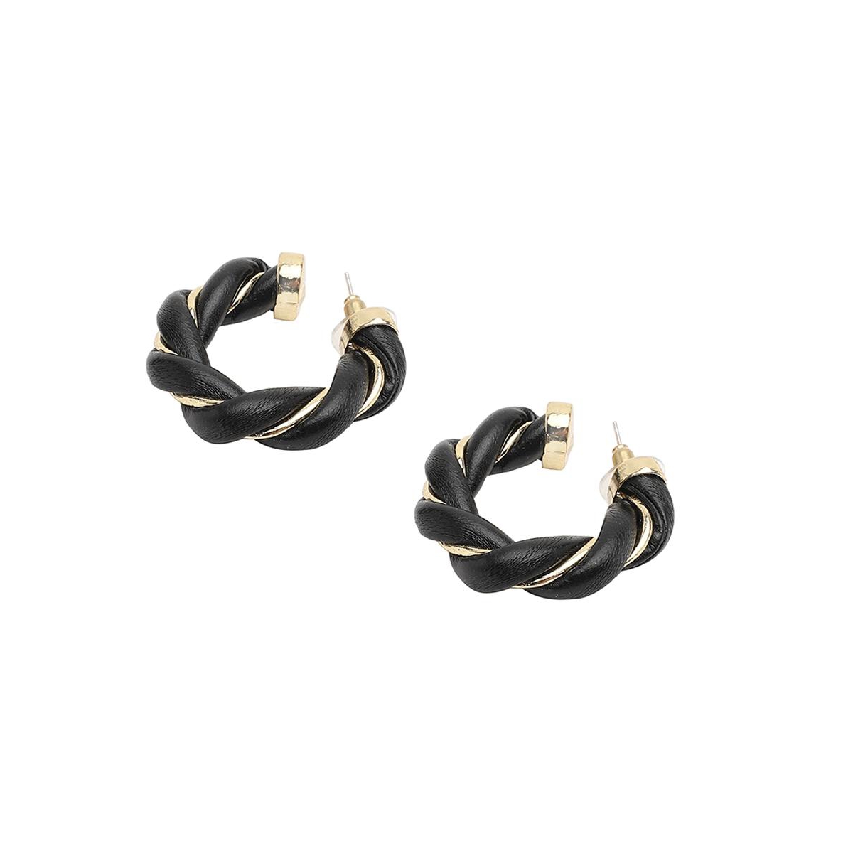 Click here for Sohi Womens Twisted Hoop Earrings - Black prices