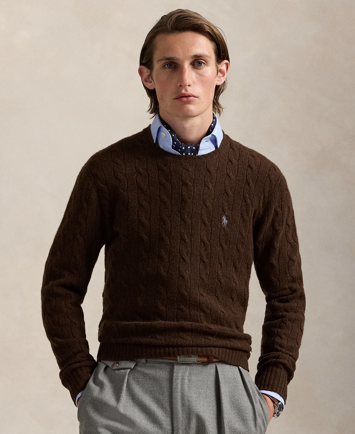 Click here for Polo Ralph Lauren Mens Wool-Cashmere Cable-Knit Sw... prices