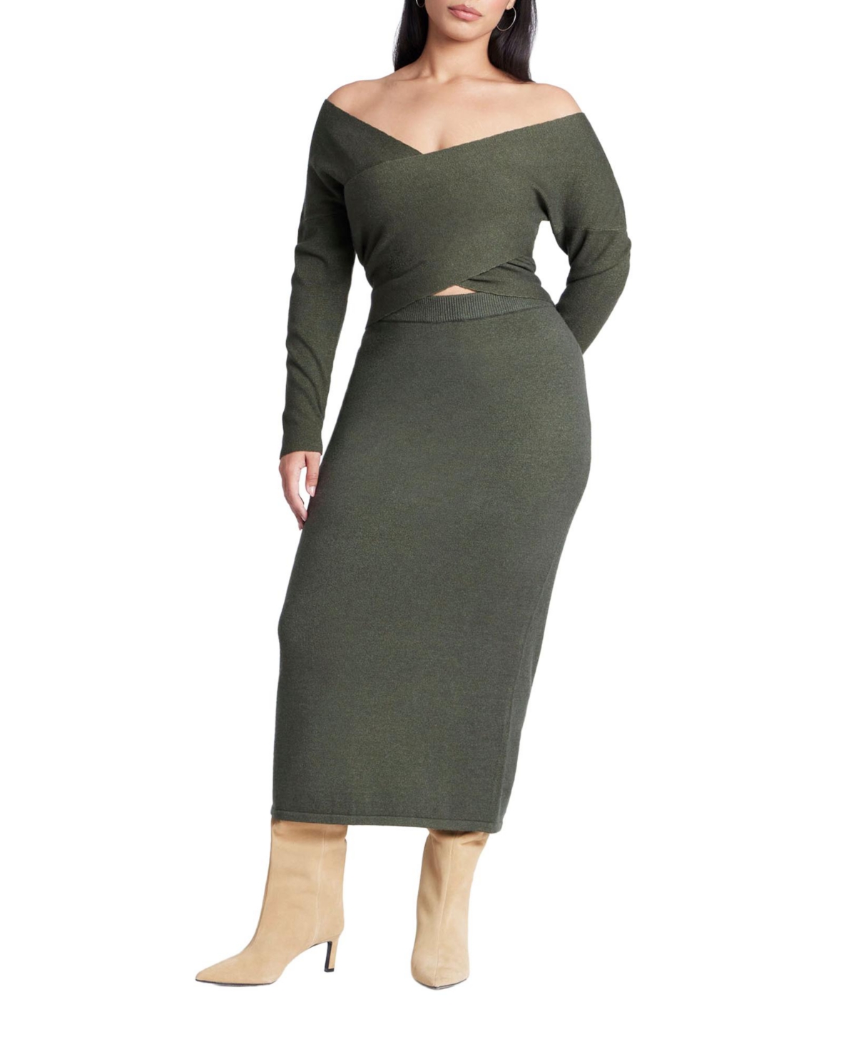 Click here for Eloquii Womens Plus Size Sweater Column Skirt - Gr... prices