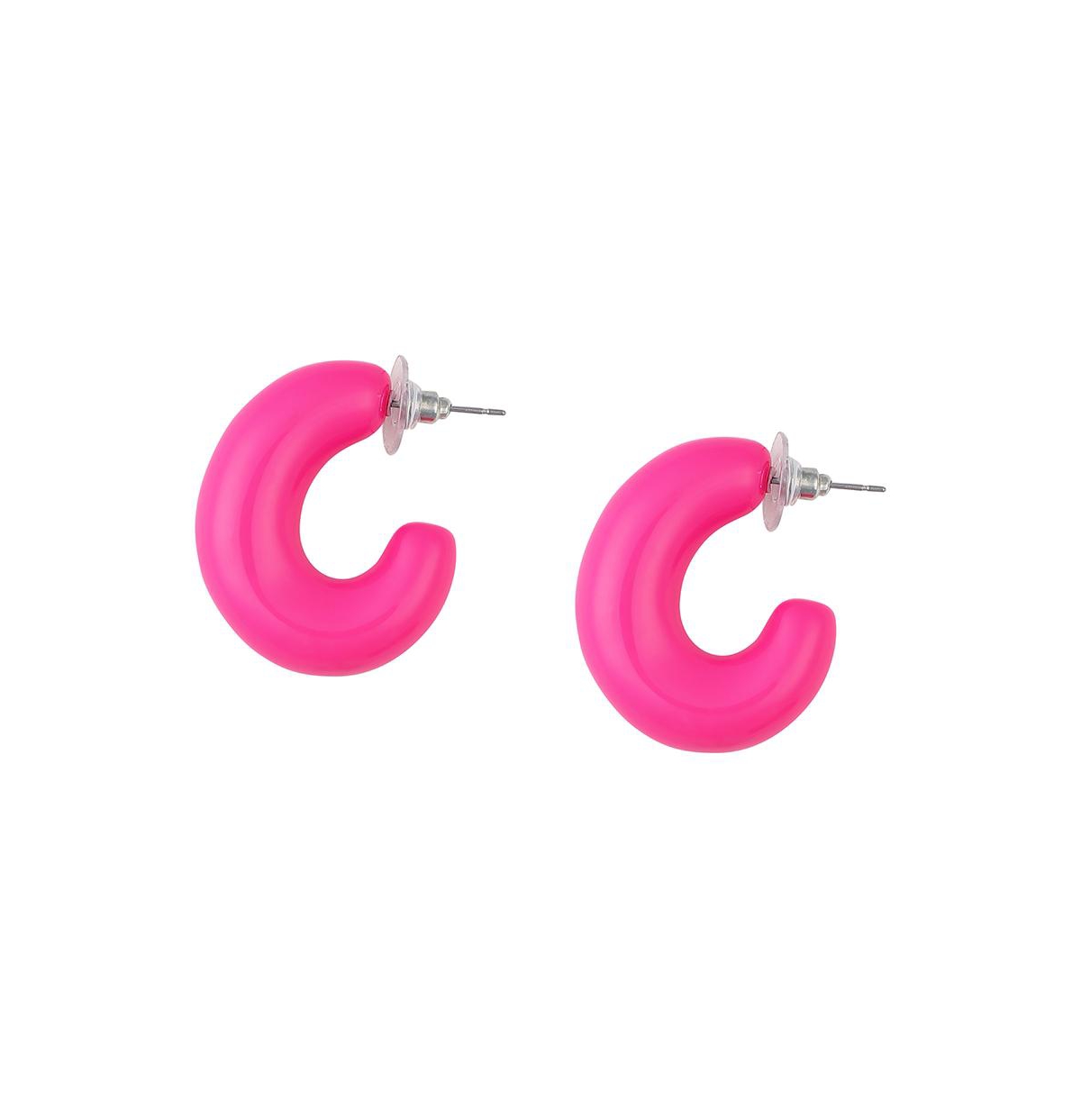 Click here for Sohi Womens Chunky Hoop Earrings - Pink prices