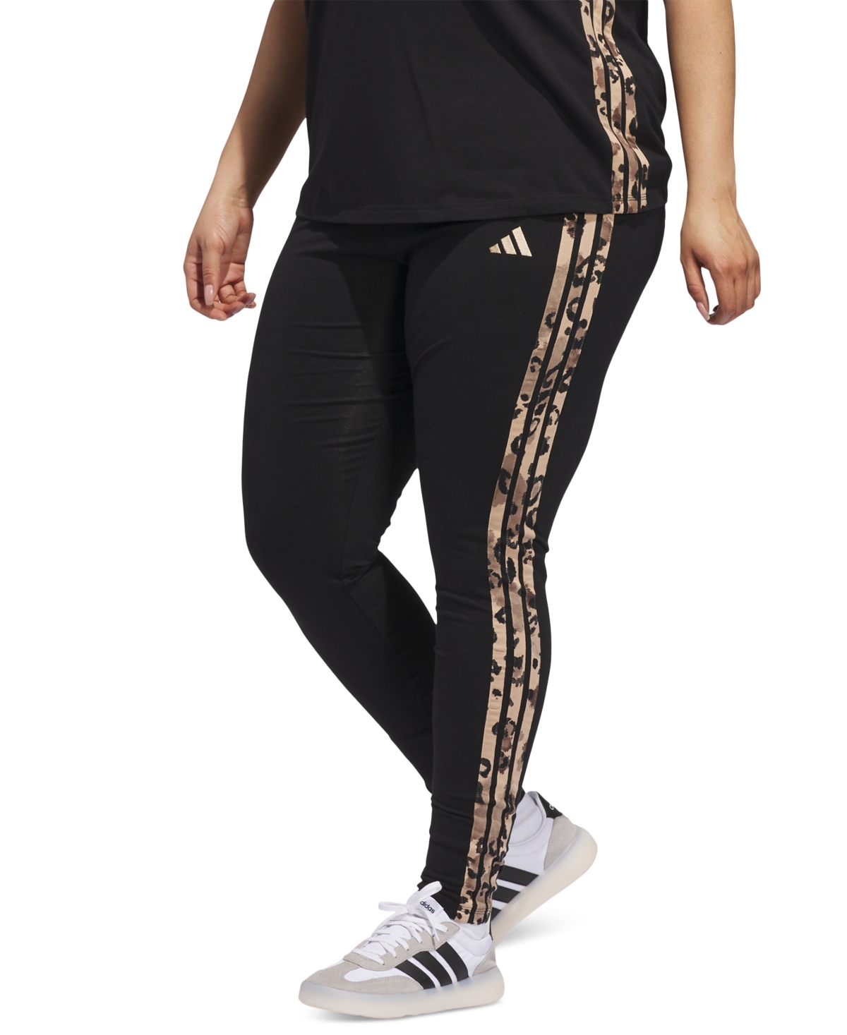 Click here for adidas Plus Size Animal-Print 3-Stripes High-Rise... prices