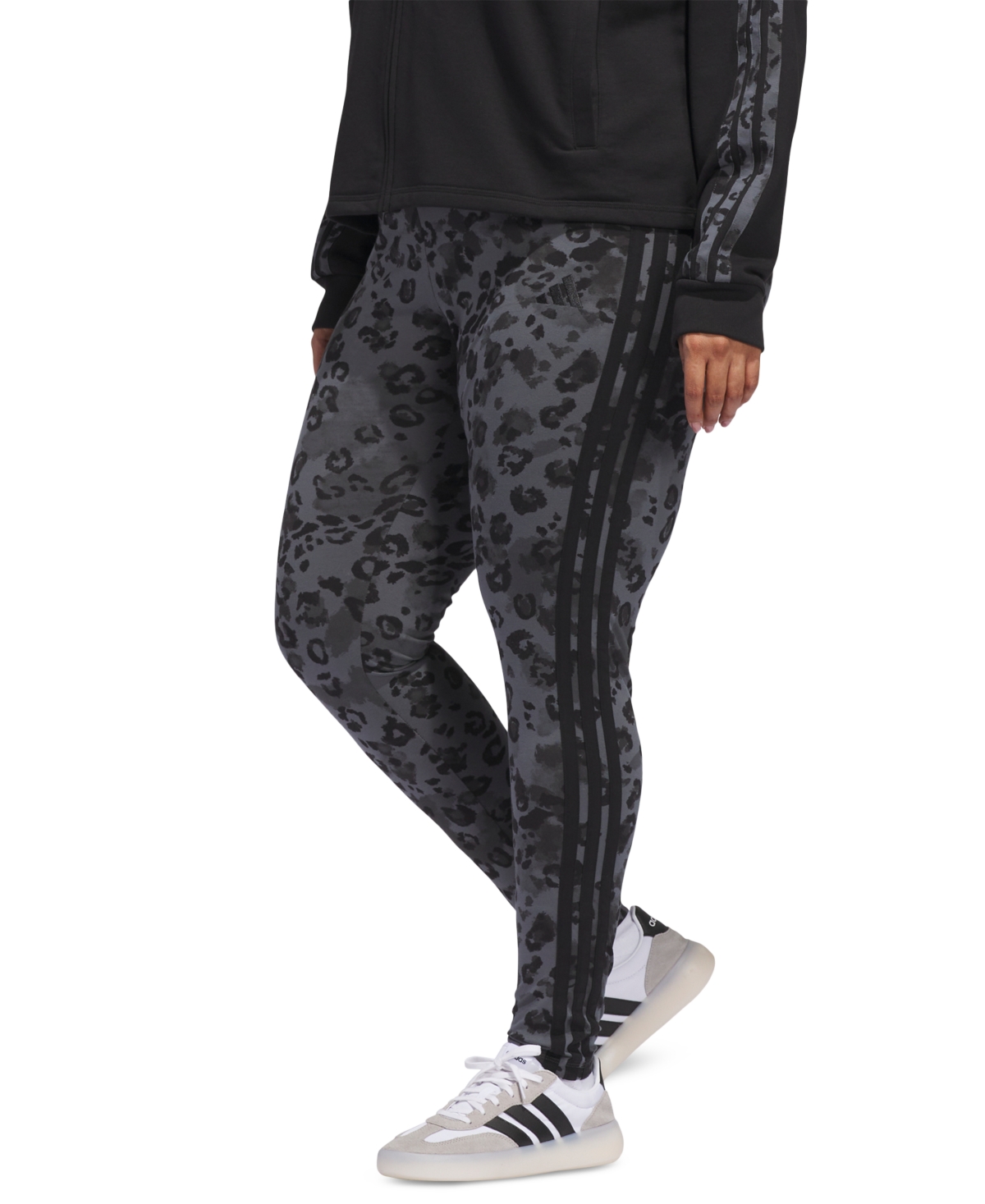 Click here for adidas Plus Size Animal-Print 3-Stripes High-Rise... prices