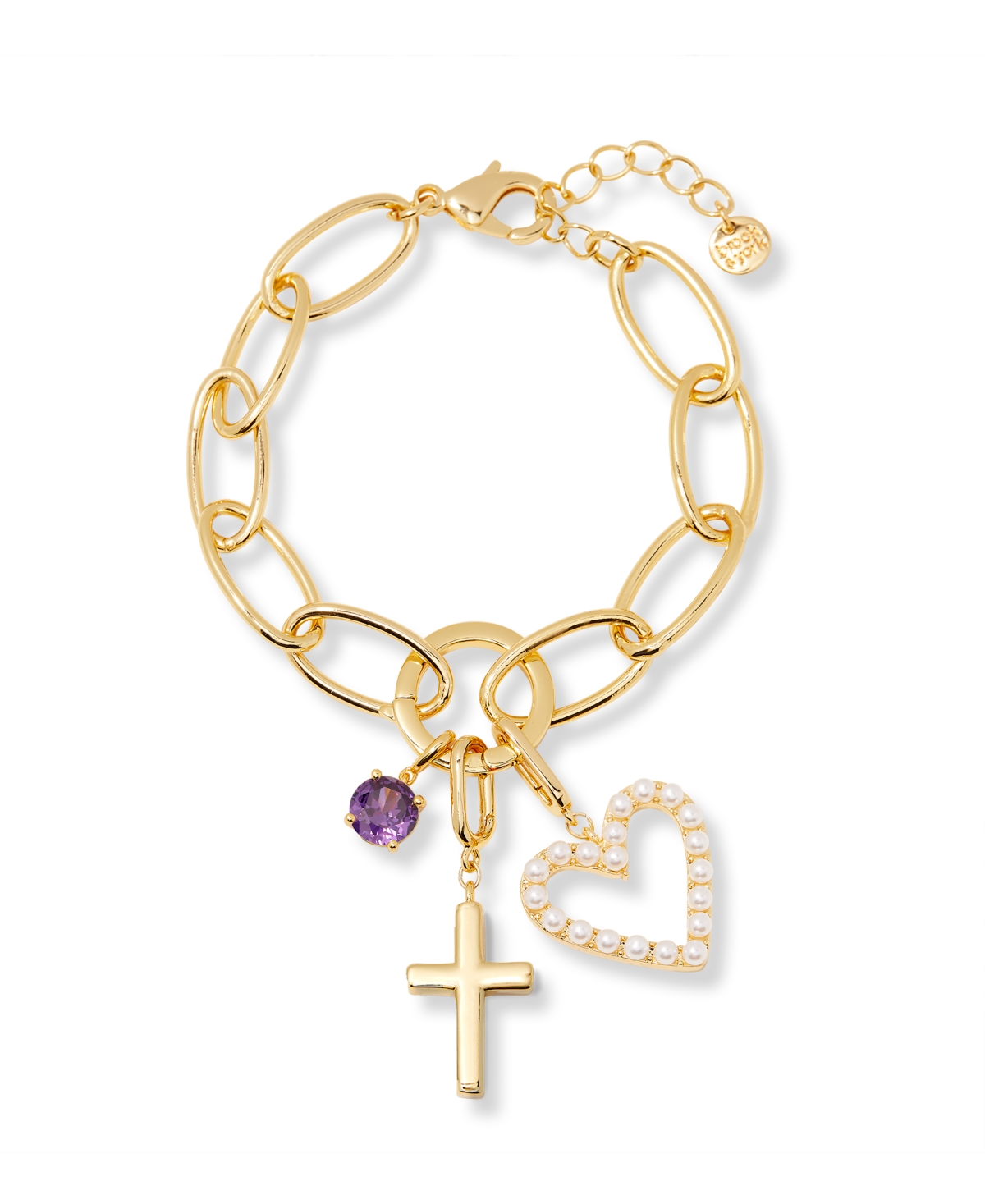 Click here for brook & york Gold Plated Cami Birthstone Cross Cha... prices