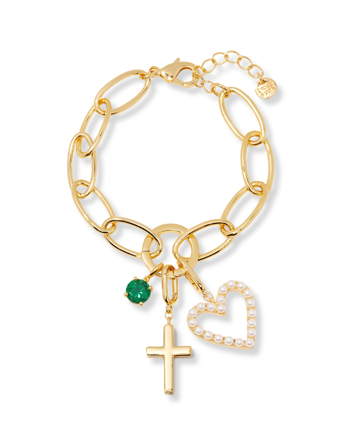Click here for brook & york Gold Plated Cami Birthstone Cross Cha... prices