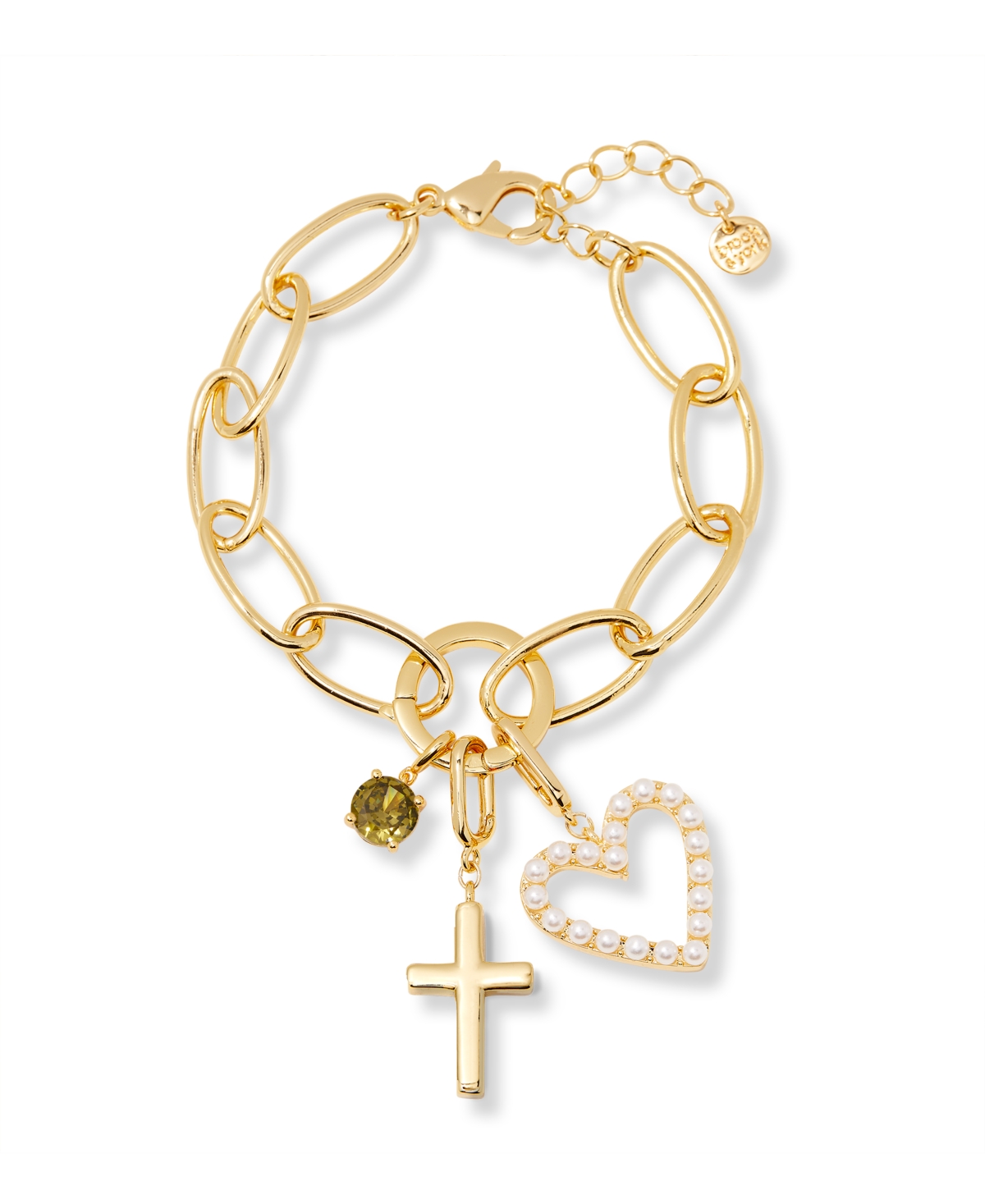 Click here for brook & york Gold Plated Cami Birthstone Cross Cha... prices