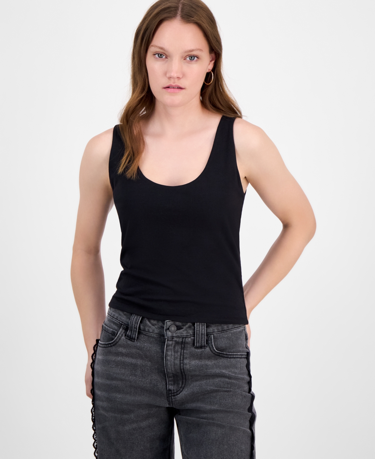 Click here for Hippie Rose Juniors Scoop-Neck Tank Top - Black prices