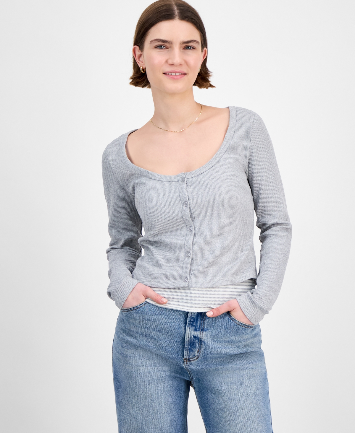 Click here for Hippie Rose Juniors Waffle-Knit Tank Top & Cardiga... prices