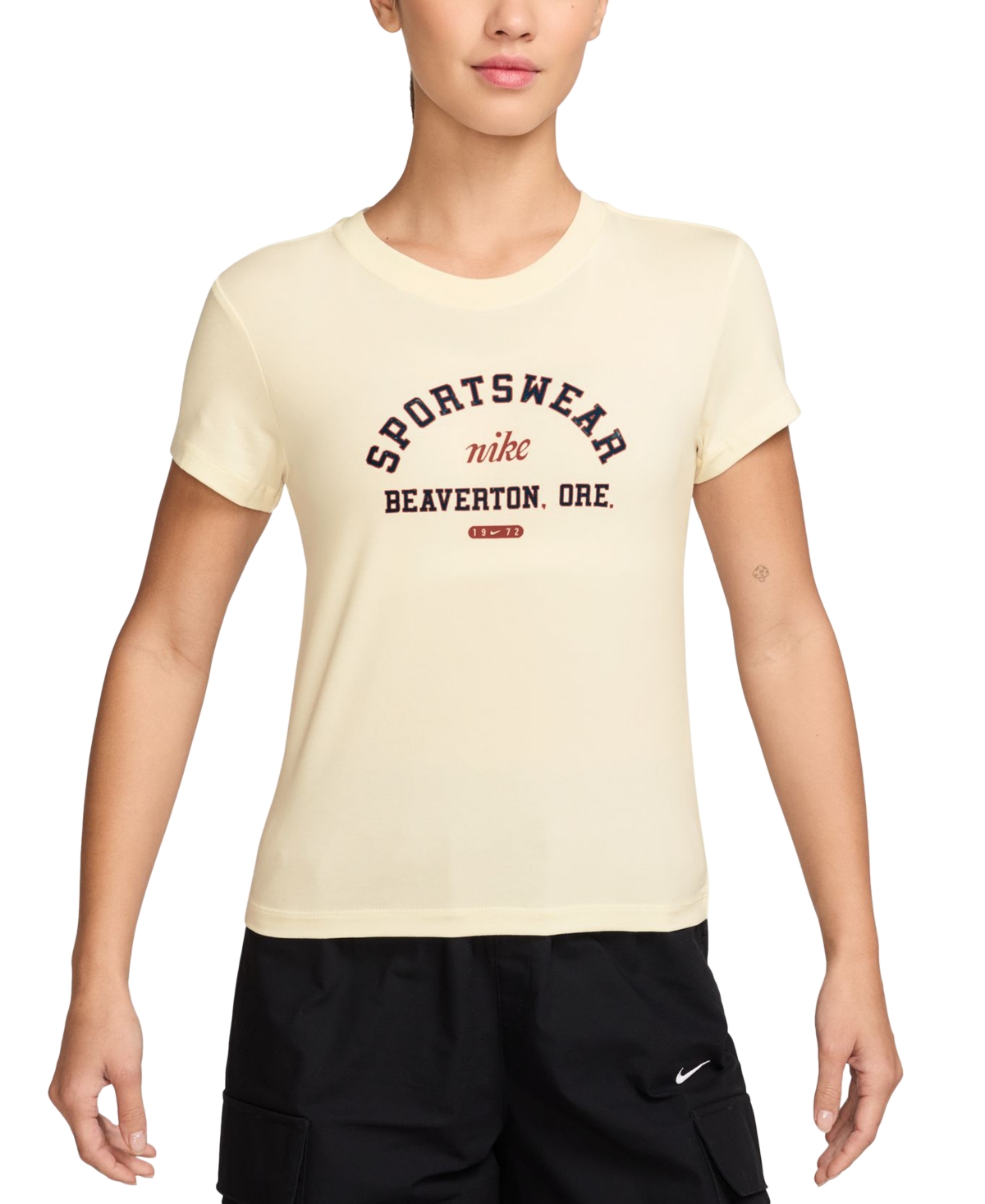 Click here for Nike Sportswear Womens Phoenix Slim-Fit Short-Slee... prices