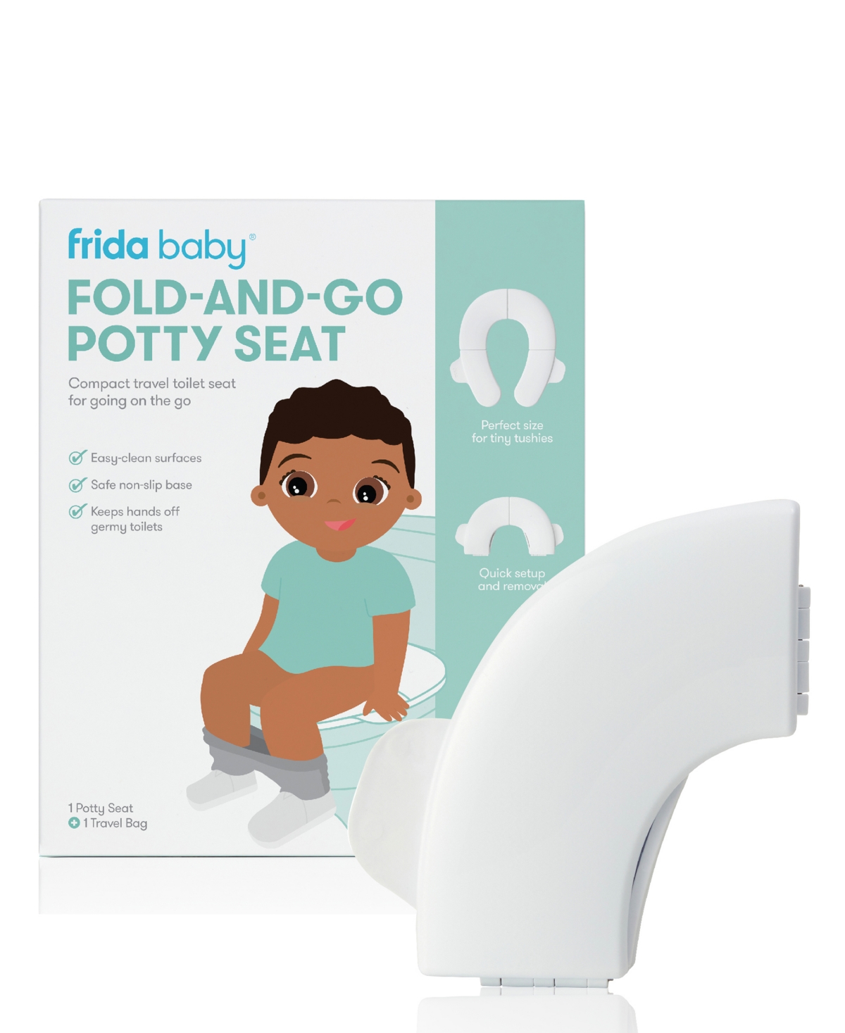 Click here for Frida Baby Fold-And-Go Potty Seat - White prices