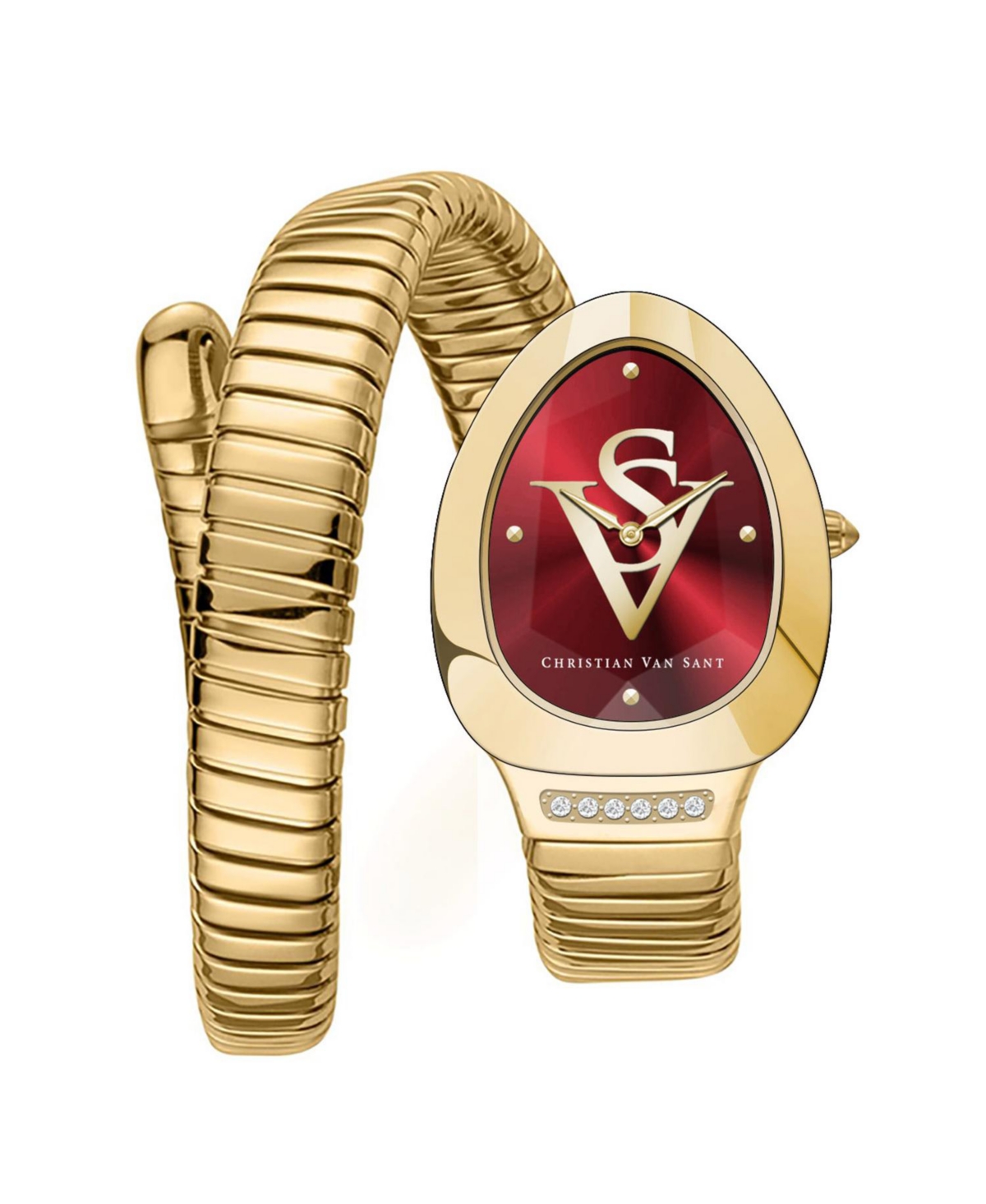 Click here for Christian Van Sant Womens Naga Red Dial Watch - CV... prices