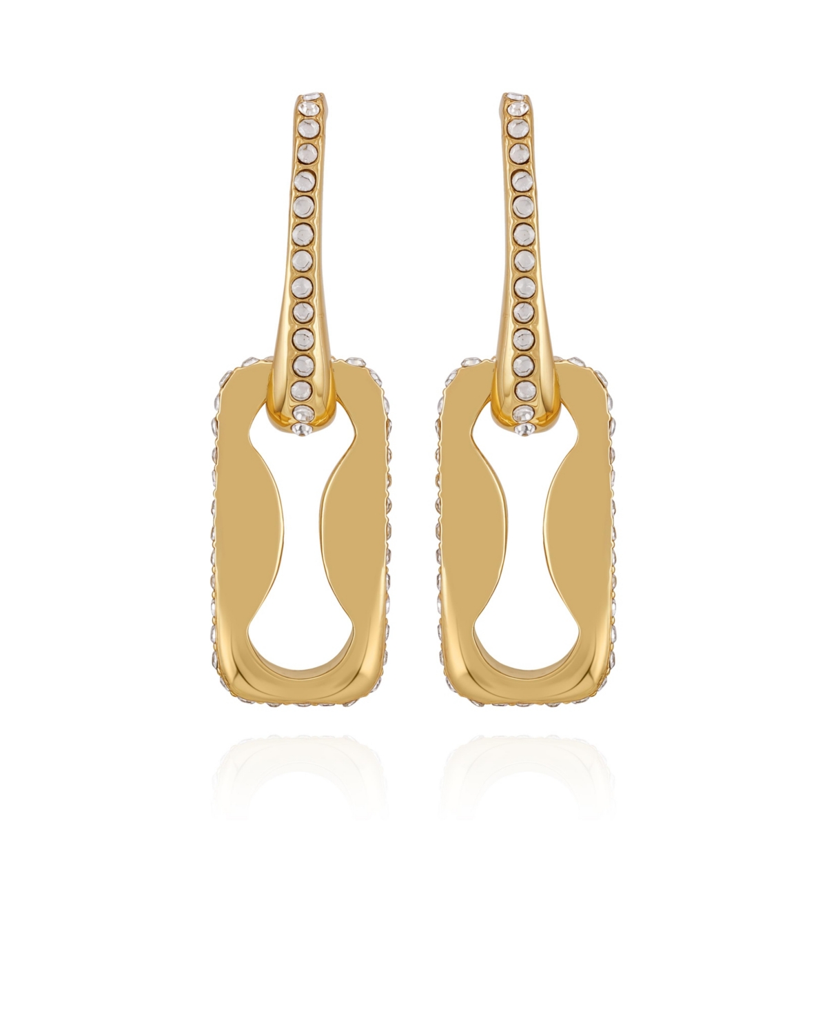 Click here for Vince Camuto Gold-Tone Pave Interlocking Link Earr... prices