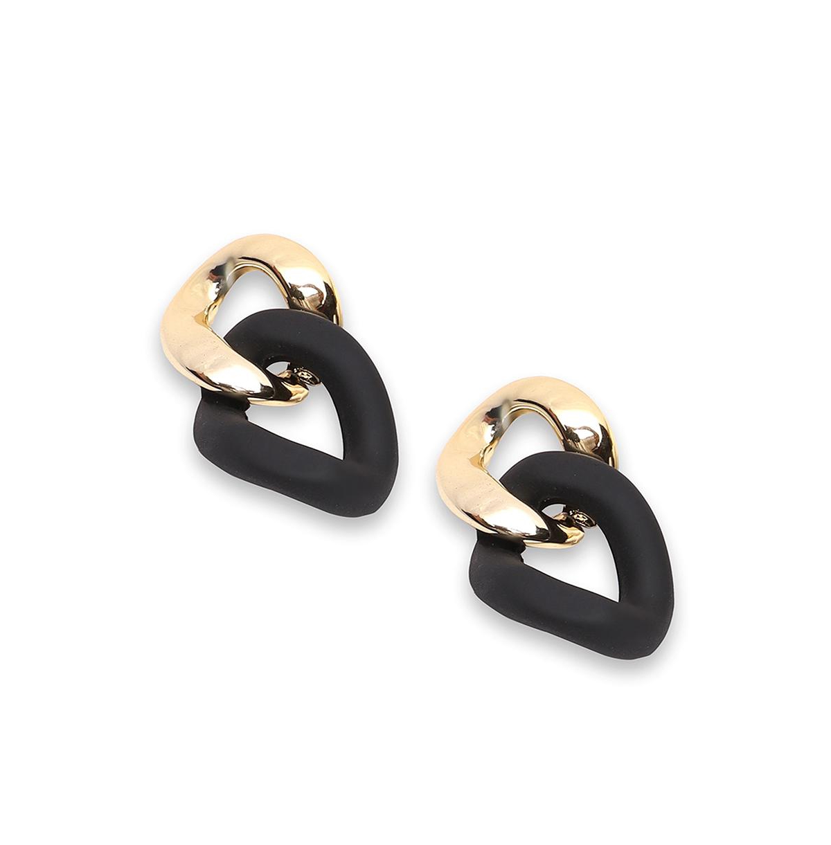 Click here for Sohi Womens Black Chainlink Drop Earrings - Black prices