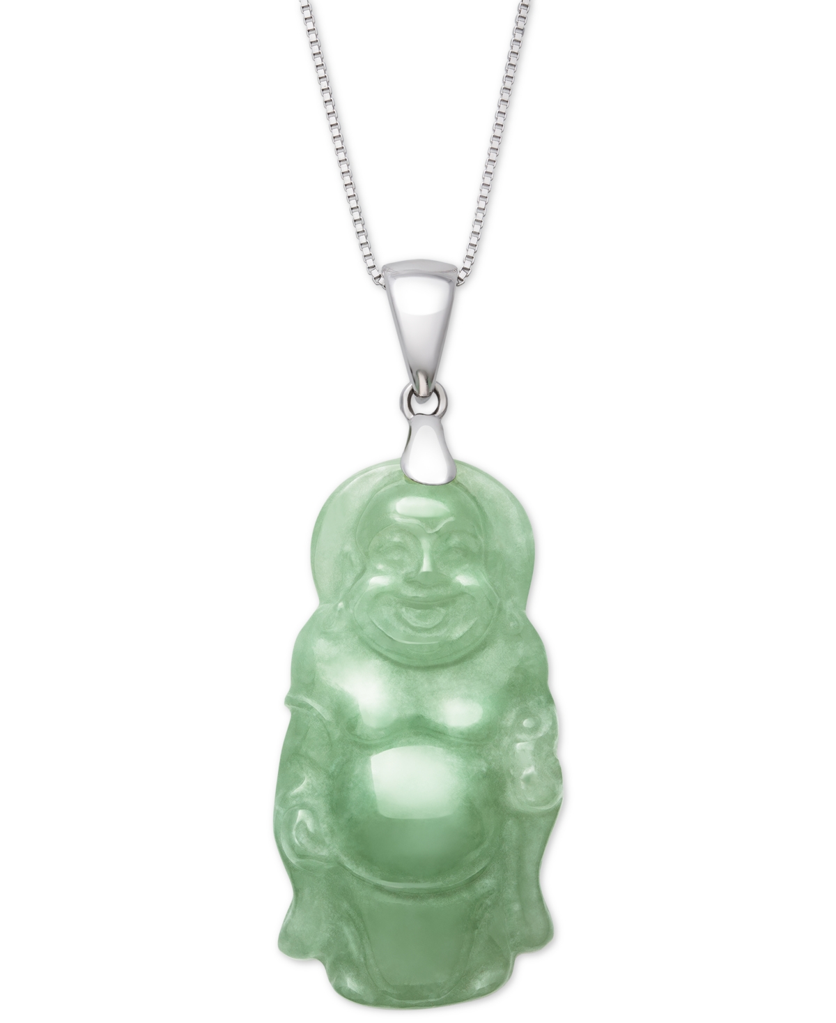 Click here for Dyed Green Jade Carved Buddha 18 Pendant Necklace... prices
