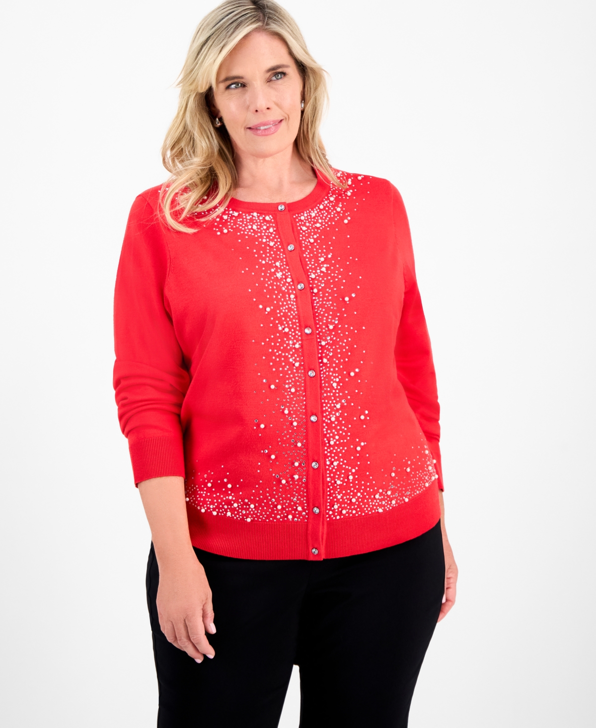 Click here for Jm Collection Plus Size Embellished Button-Front C... prices