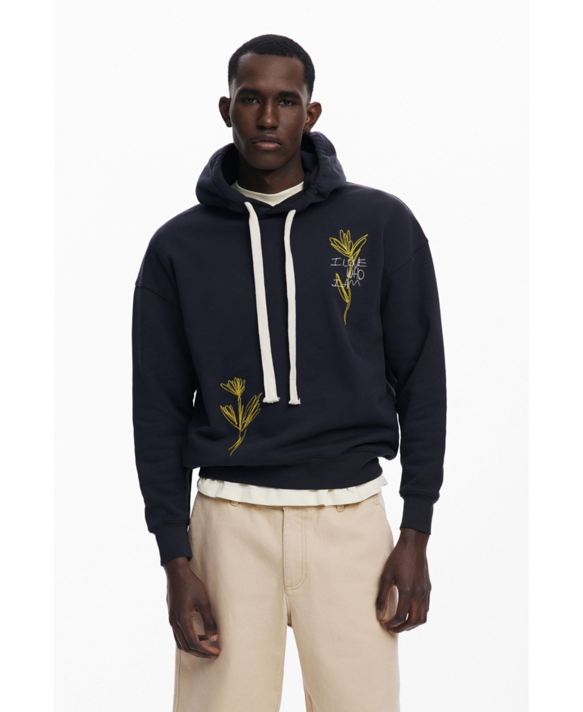 Click here for Desigual Mens Hoodie with embroidery - Black prices