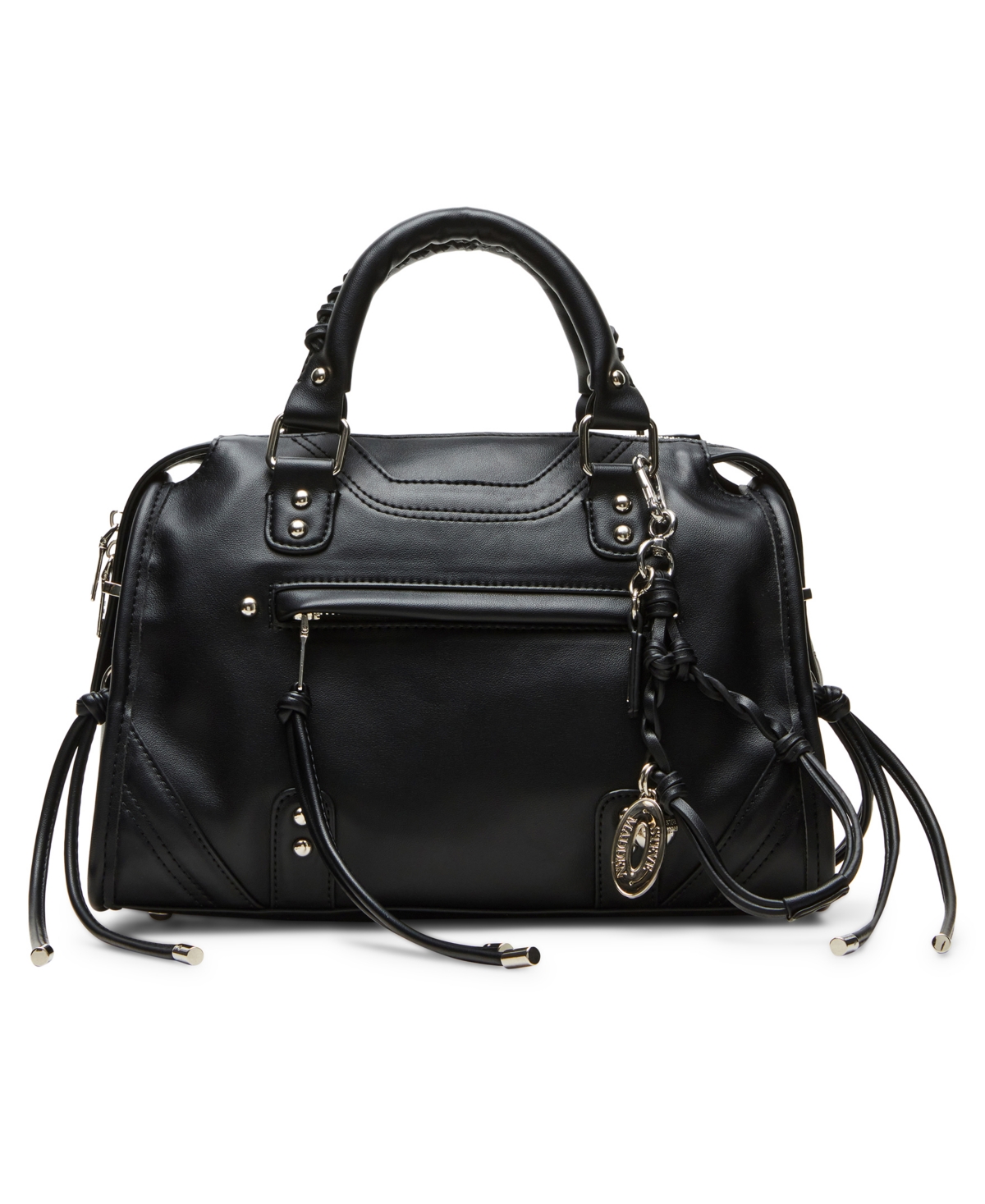 Click here for Steve Madden Briggs City Zipper Satchel Bag - Blac... prices
