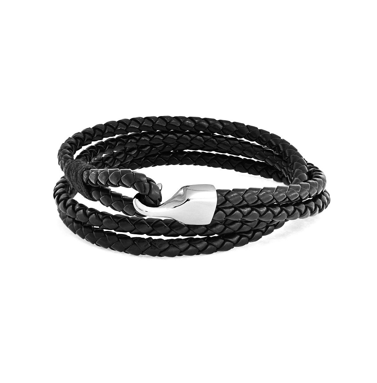 Click here for Bling Jewelry Black Leather Stackable Cuff Bracele... prices