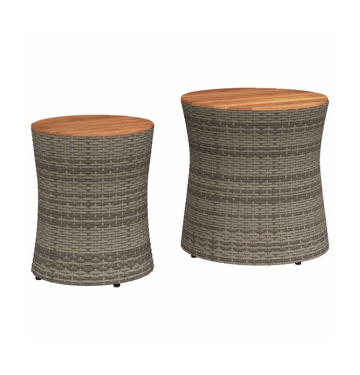 Click here for vidaXL Patio Side Tables 2 pcs with Wooden Top Gra... prices