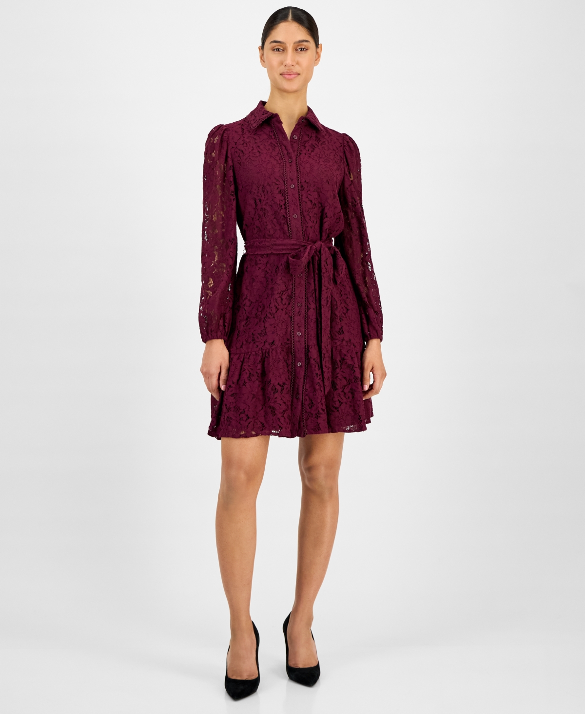 Click here for Anne Klein Petite Collared Shirt Dress - Dark Chia... prices