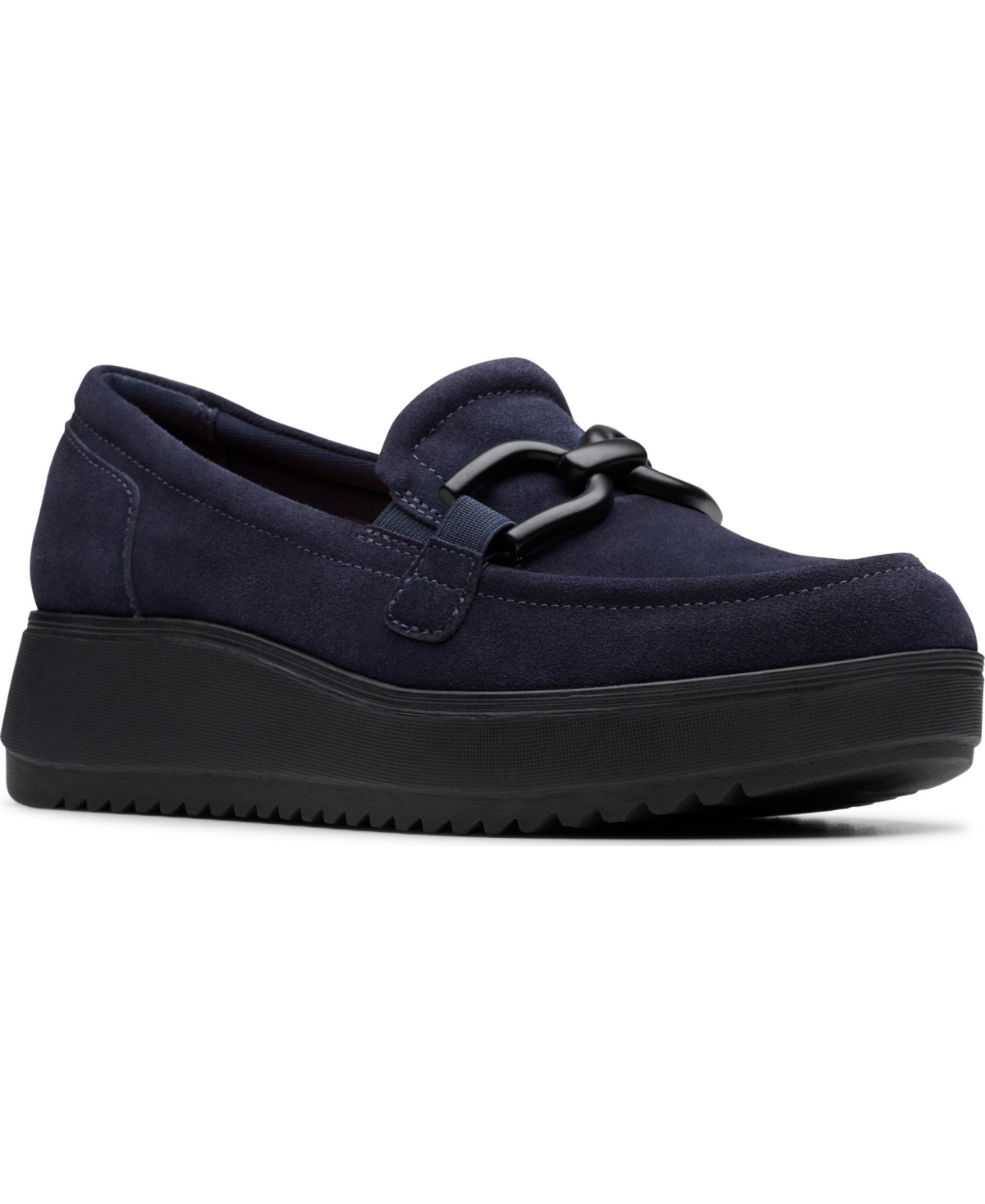 Click here for Clarks Womens Zylah Top Slip-On Loafers - Navy Sue... prices