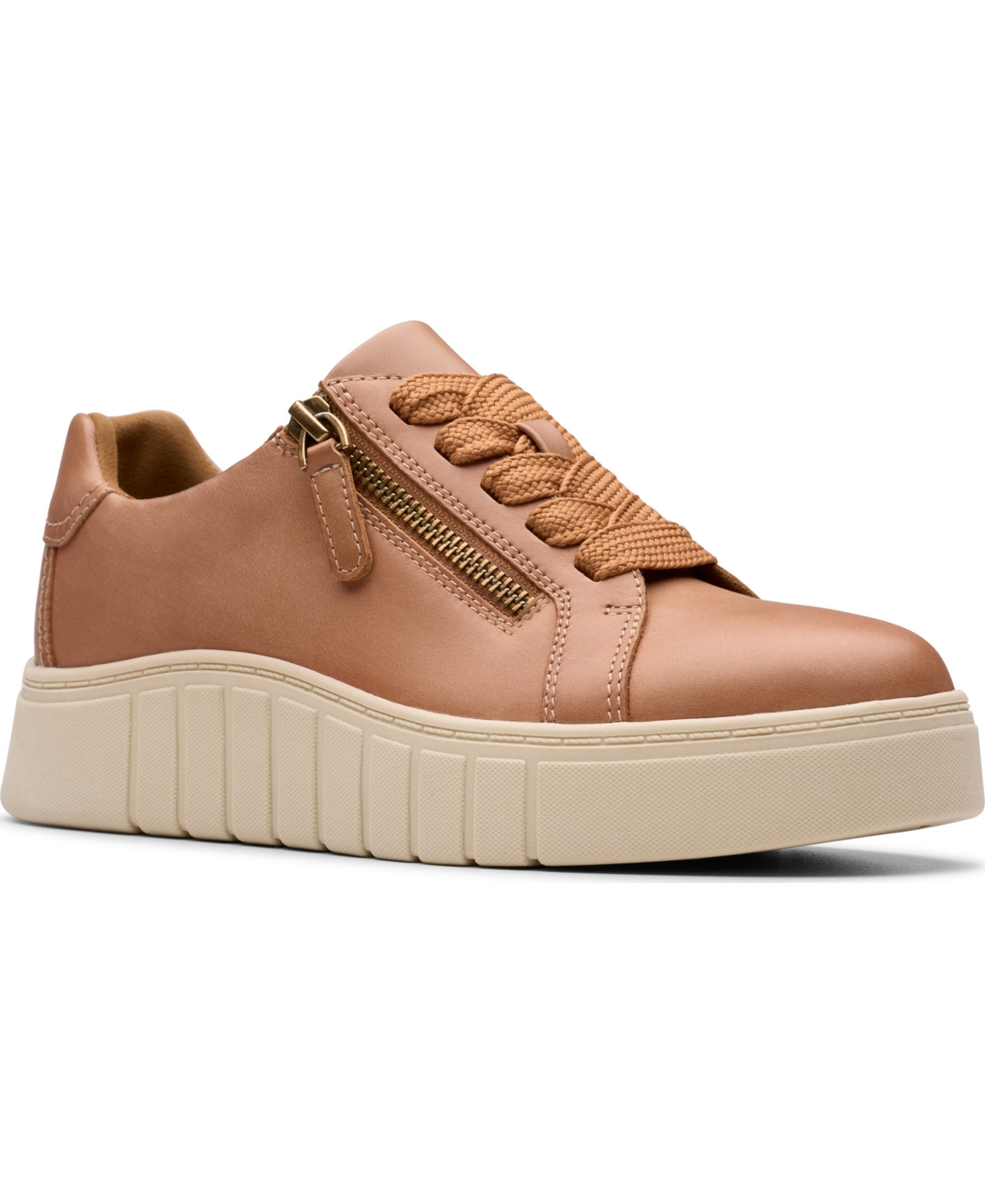 Click here for Clarks Womens Mykah Joy Round Toe Sneakers - Tan L... prices
