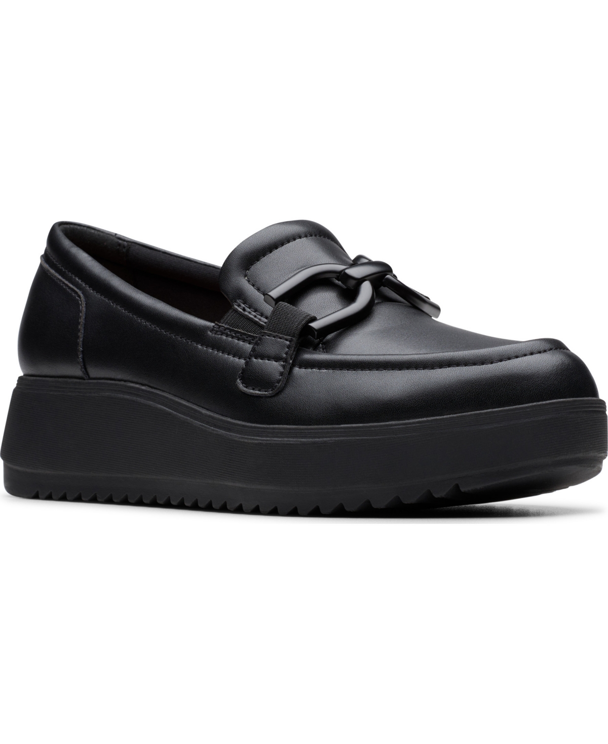 Click here for Clarks Womens Zylah Top Slip-On Loafers - Black Le... prices