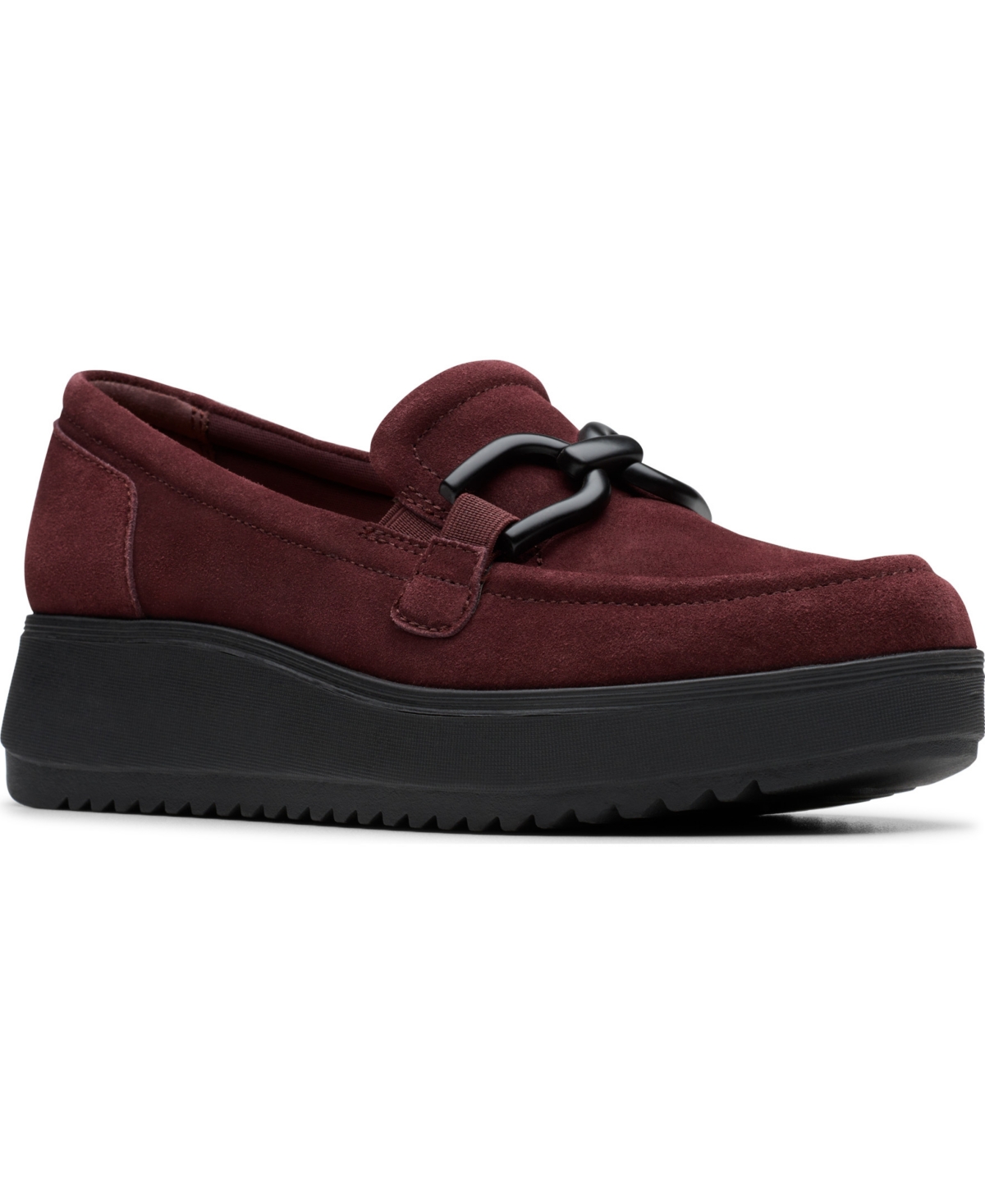 Click here for Clarks Womens Zylah Top Slip-On Loafers - Plum Sue... prices