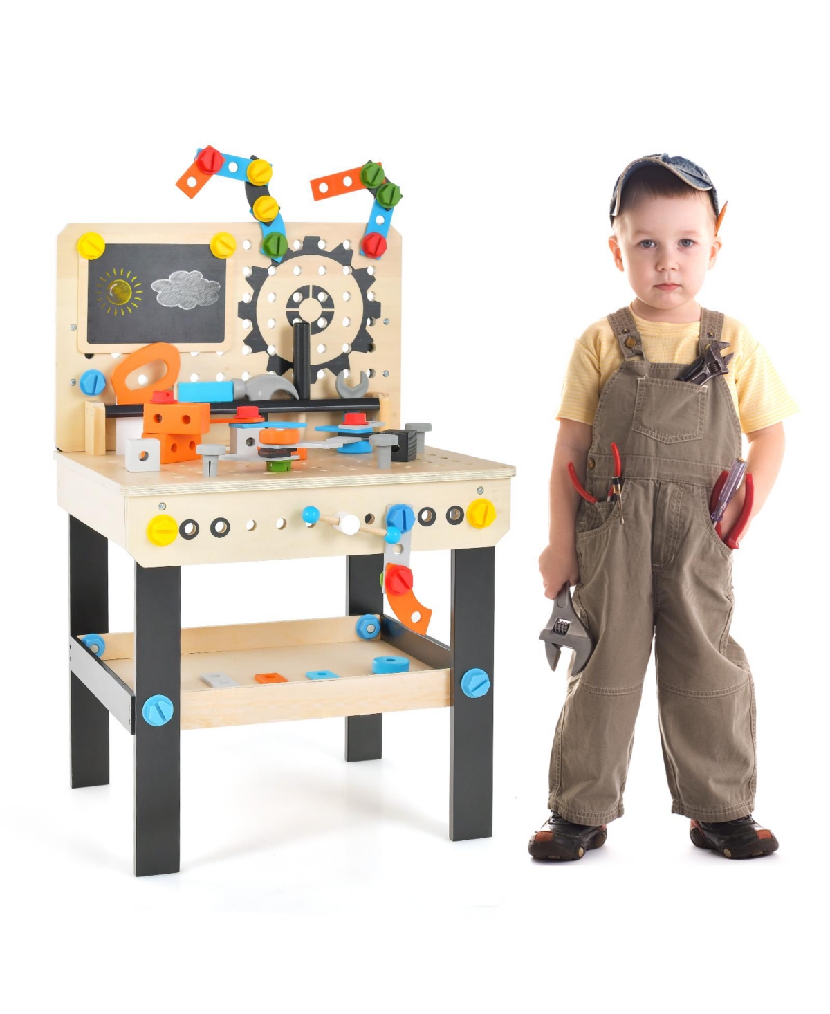 Click here for Mecale Pretend Play Workbench with Tools Set and R... prices