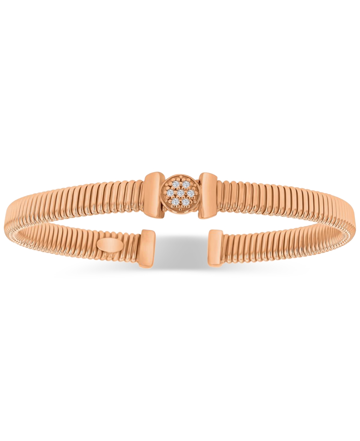Click here for Cubic Zirconia Cluster Tubogas Cuff Bracelet - Ros... prices