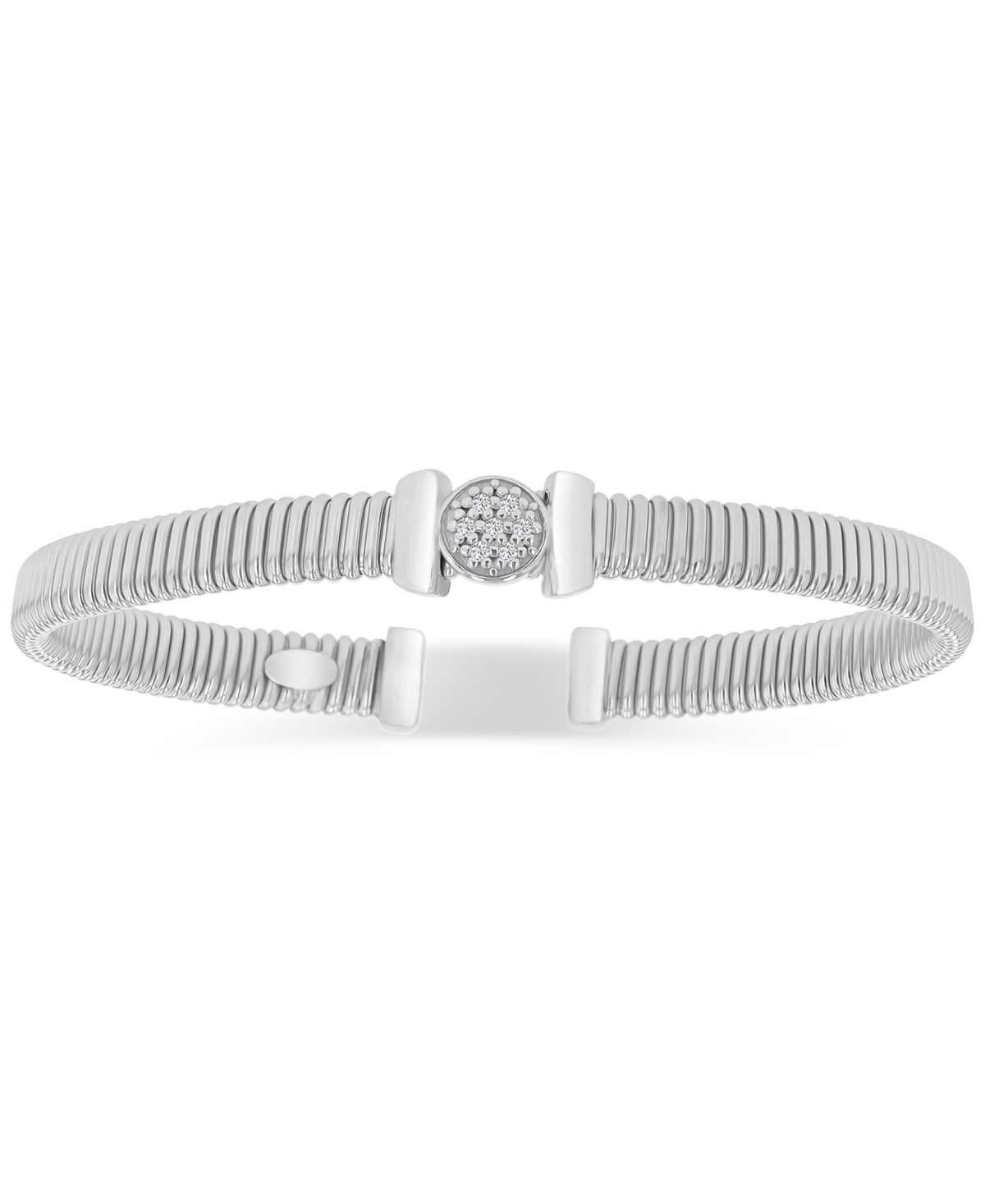 Click here for Cubic Zirconia Cluster Tubogas Cuff Bracelet - Sil... prices