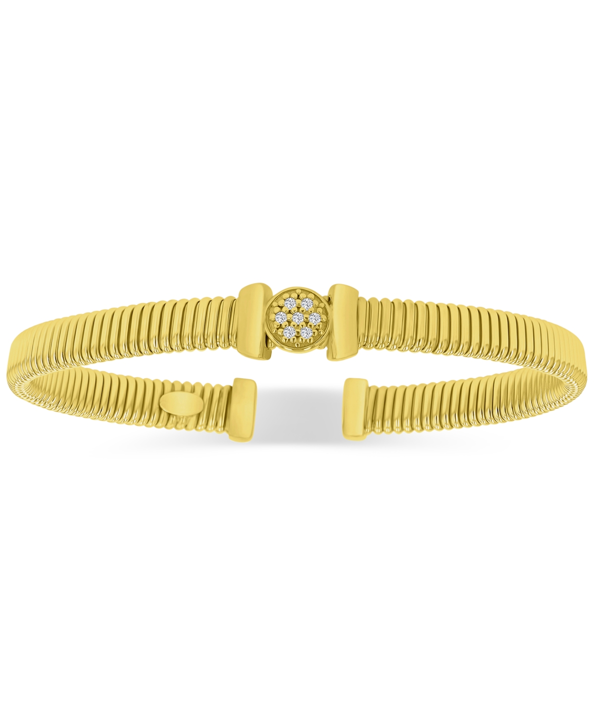 Click here for Cubic Zirconia Cluster Tubogas Cuff Bracelet - Yel... prices