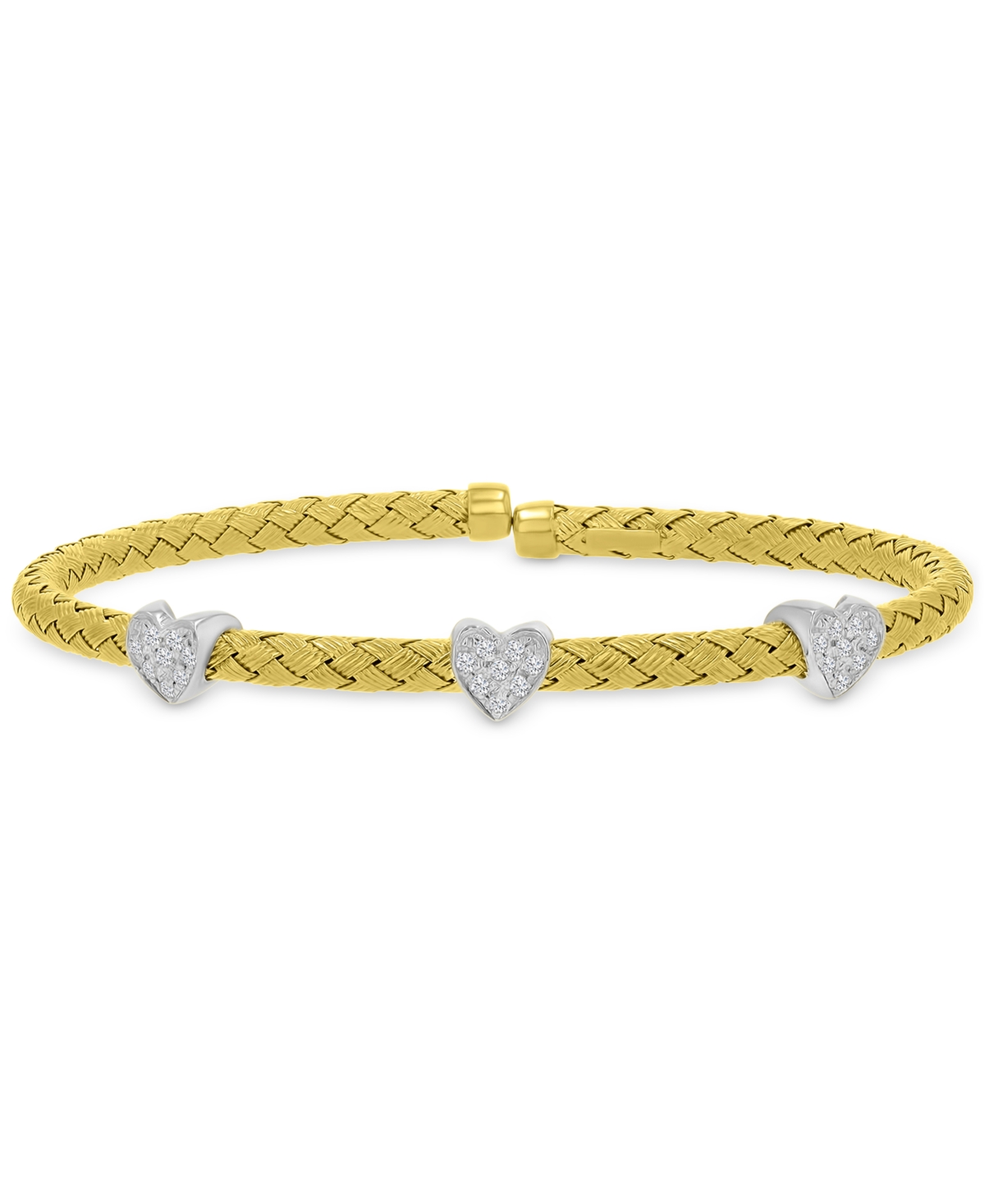 Click here for Macys Cubic Zirconia Link Cuff Bracelet in 14k Yel... prices