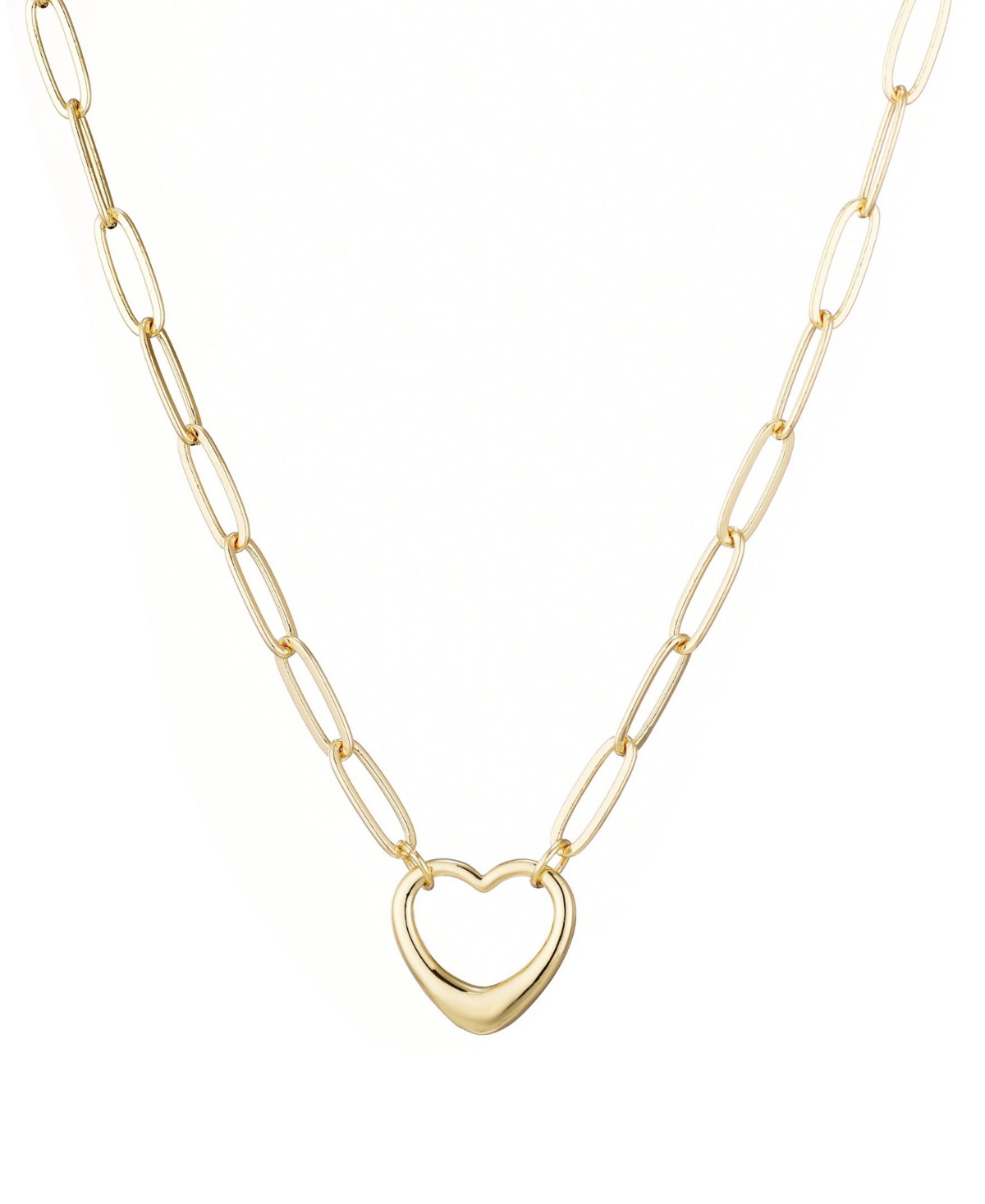 Click here for Adornia Gold Paperclip Chain Outline Heart Pendant... prices