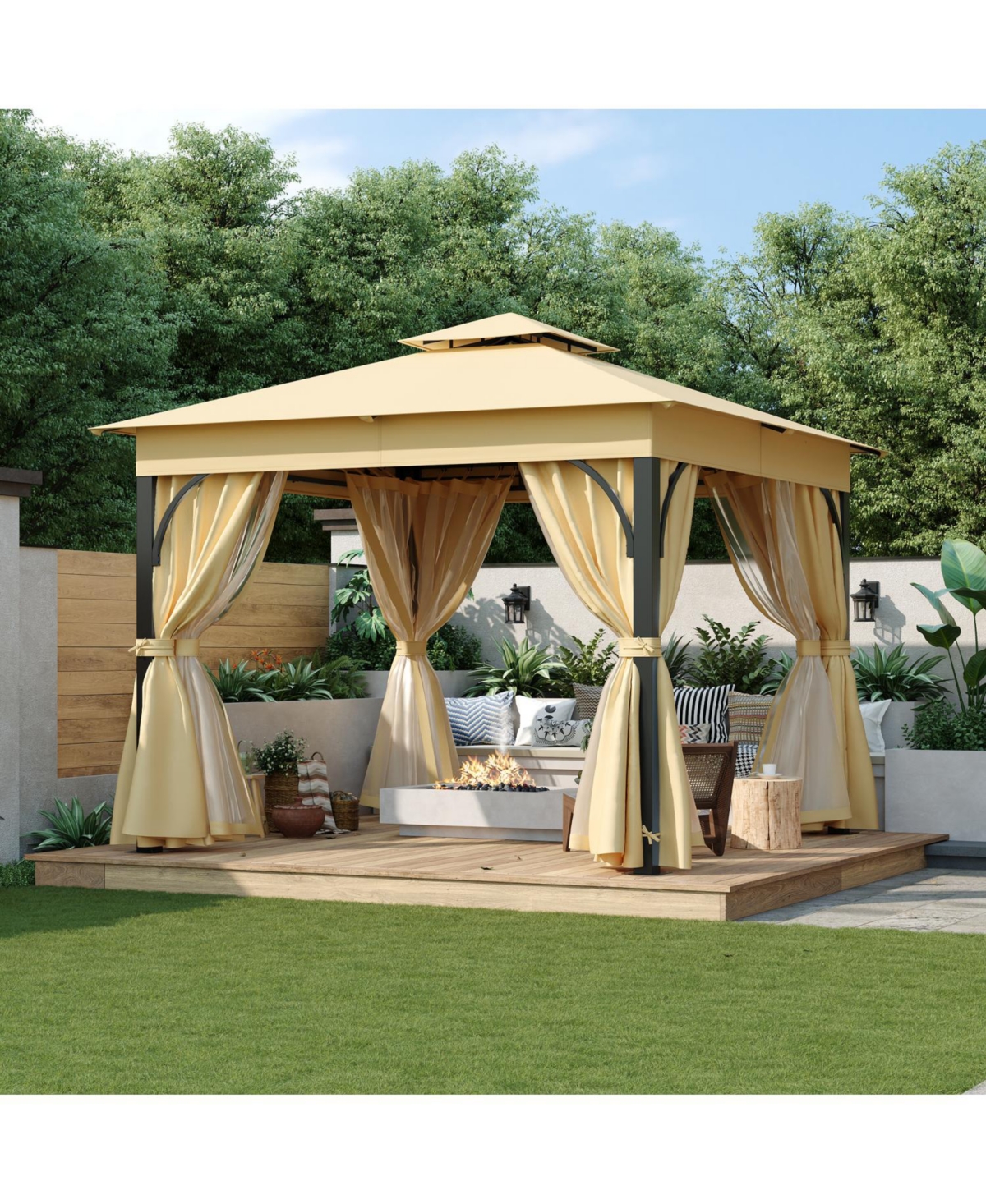 Click here for Streamdale Furniture 10x10 Outdoor Gazebo with Net... prices