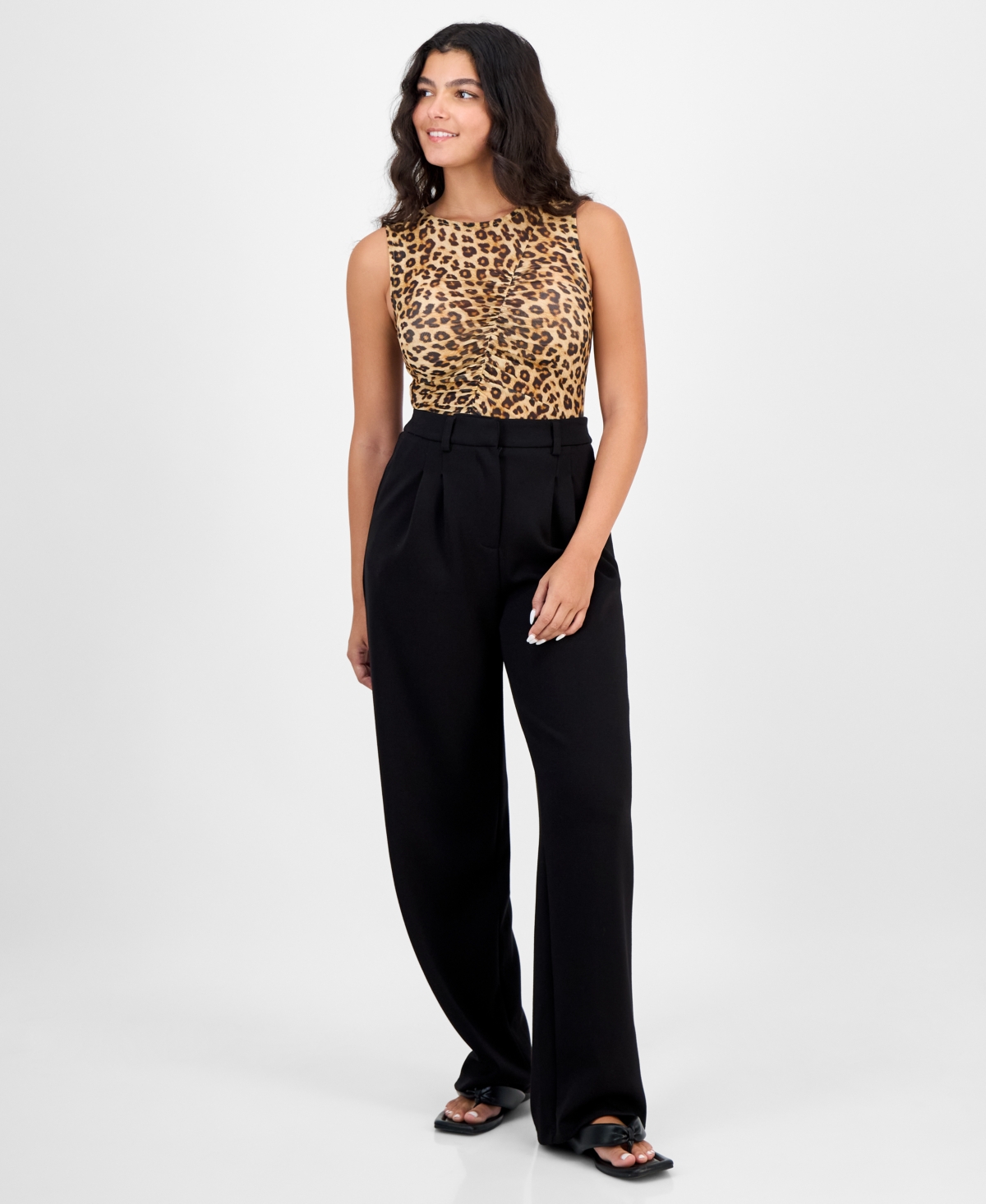 Click here for Bar Iii Womens Ponte-Knit Pleated Pants  Macys Exc... prices