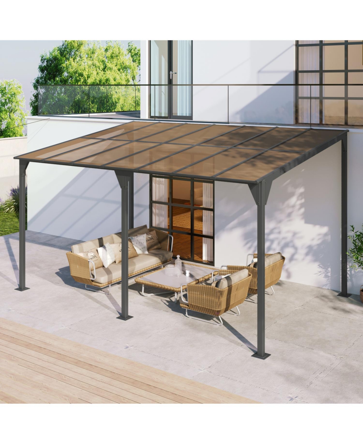 Click here for Streamdale Furniture Wall-Mounted Gazebo 14.76x9.2... prices