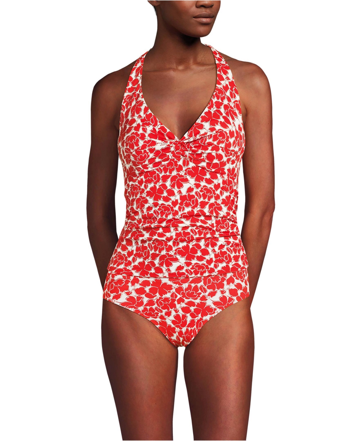 Click here for Lands End Womens Twist Halter Tankini Top - Daylil... prices