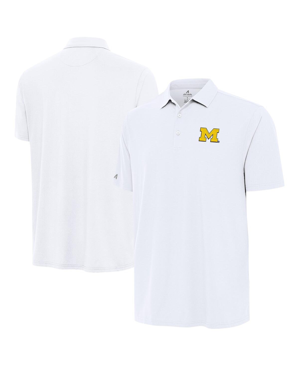 Click here for Antigua Mens White Michigan Wolverines Era Polo Sh... prices