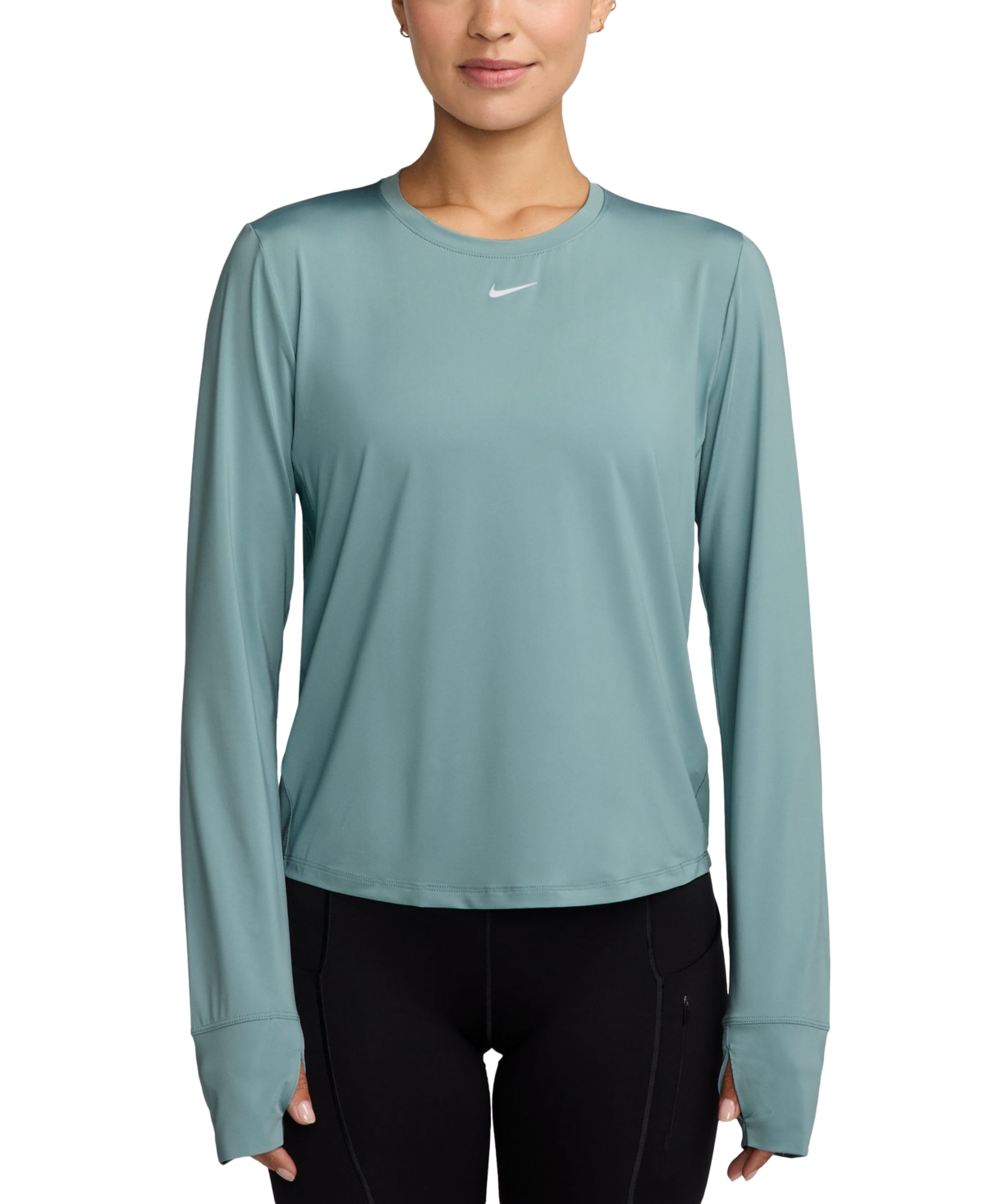 Nike Womens One Classic Dri-fit Long-Sleeve Top - Cannon/white
