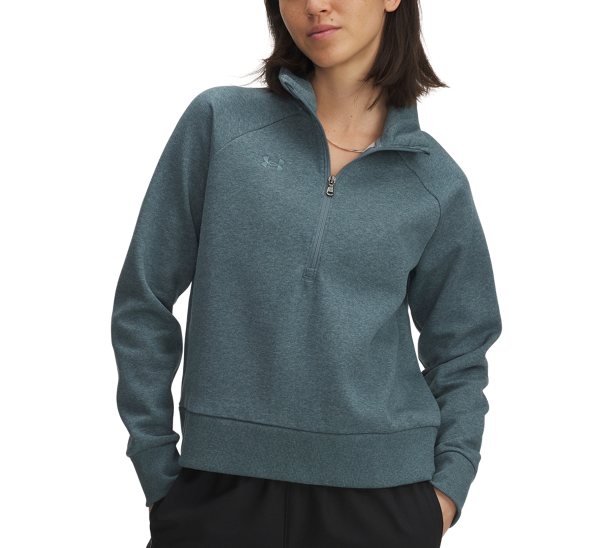 Click here for Under Armour Womens Rival Fleece Mock-Neck Half-Zi... prices