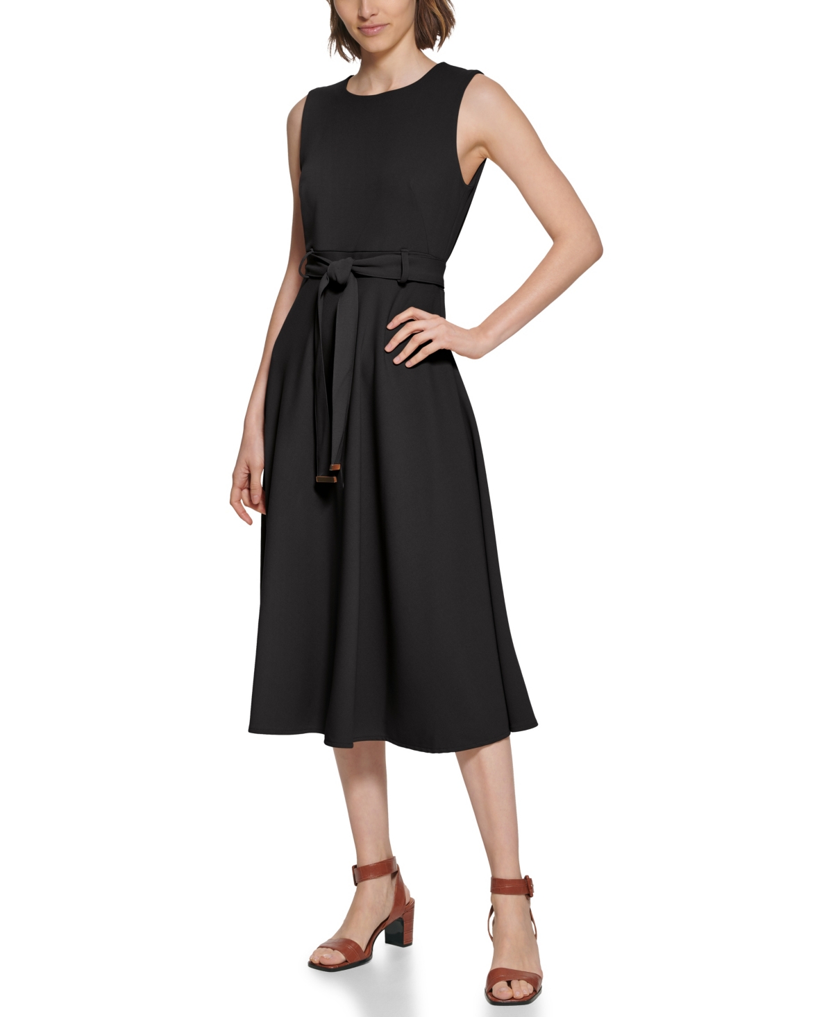 Click here for Calvin Klein Womens Sleeveless Midi A-Line Dress -... prices