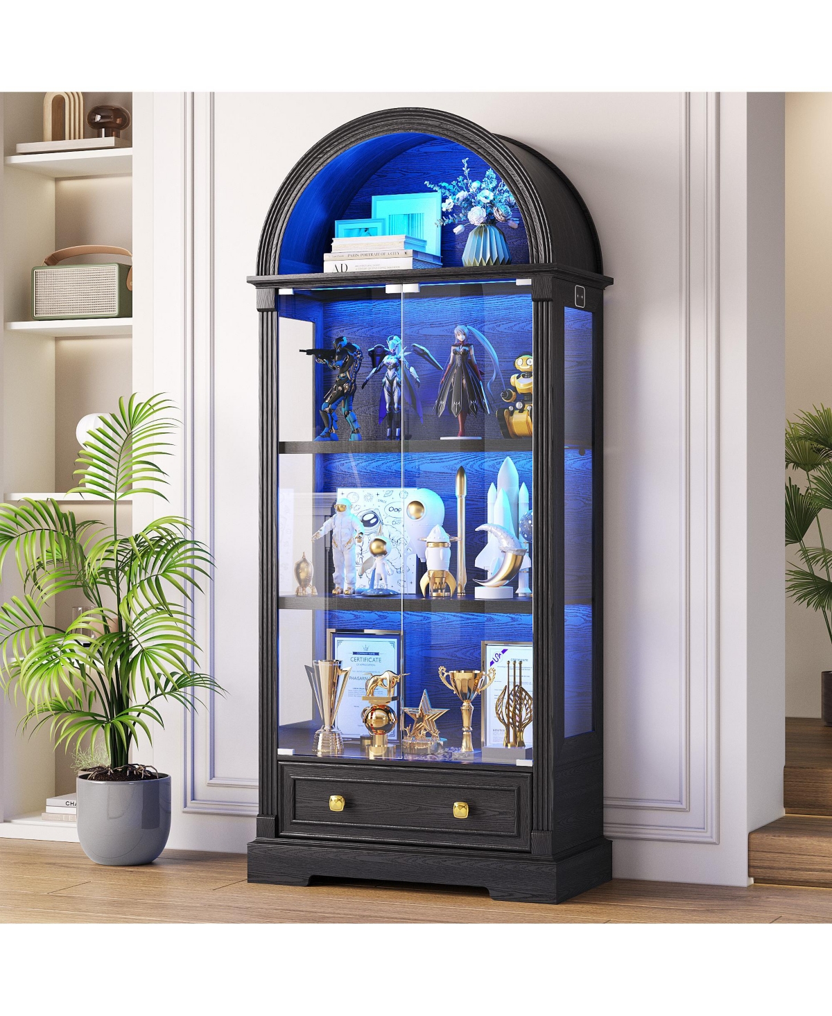 Click here for Vlsrka 72.8" Arched Glass Display Cabinet wit... prices