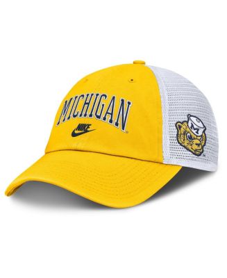 Nike Men's Maize Michigan Wolverines Club Legacy Adjustable Trucker Hat ...