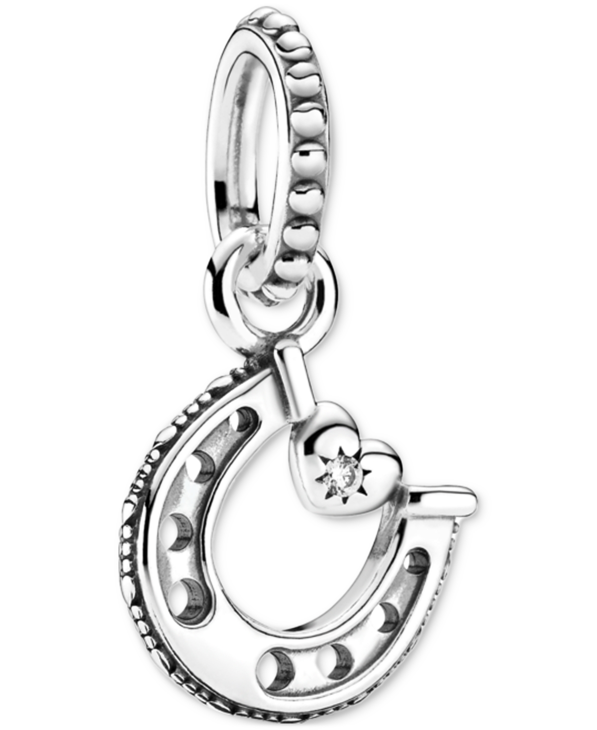 Click here for Pandora Cubic Zirconia Horseshoe & Heart Dangle Ch... prices