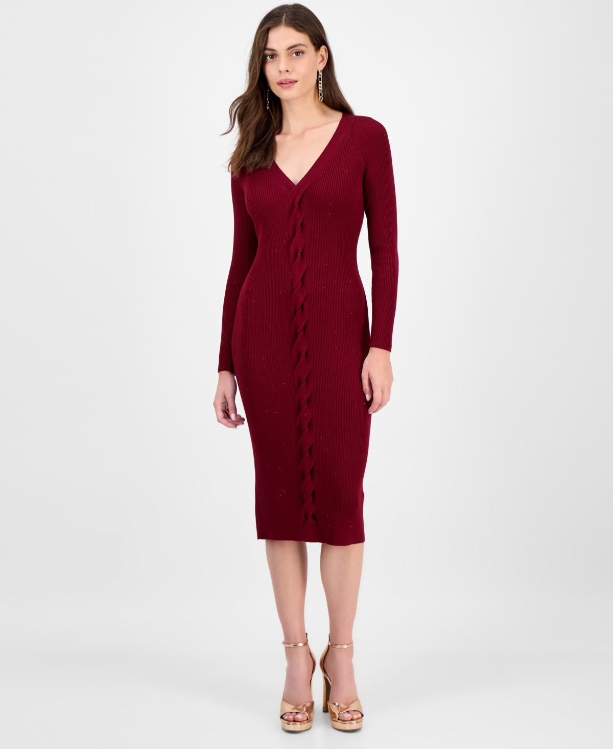 Click here for Guess Womens Celia Sequin Sweater Dress - Siren Re... prices