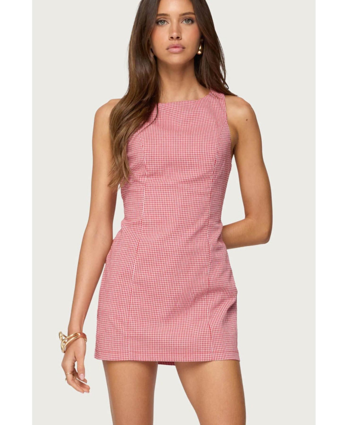 Click here for Edikted Womens Macee Gingham Romper - Red prices