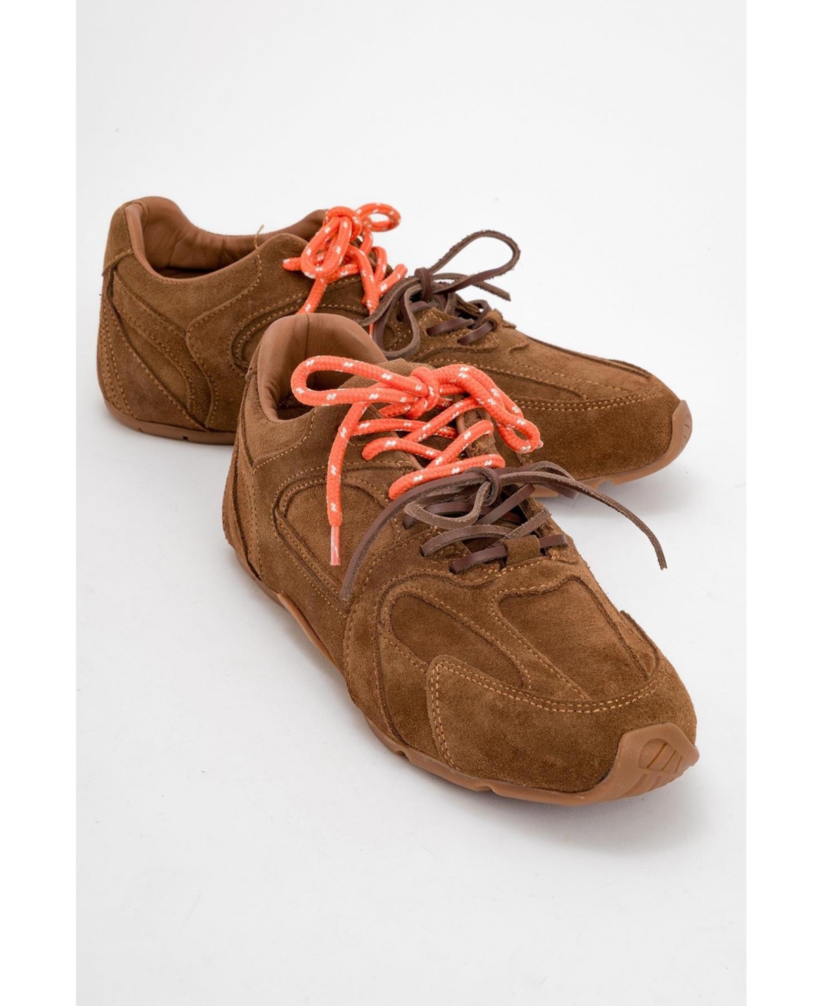 Click here for Selena Suede Leather Sneakers (Women) - Cognac bro... prices
