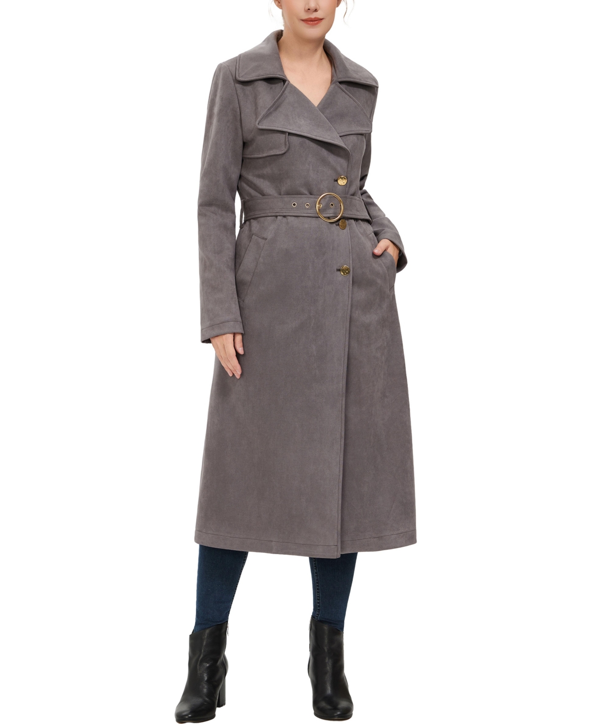 Click here for Kimi + Kai Womens Natalia Faux Suede Trench Coat -... prices