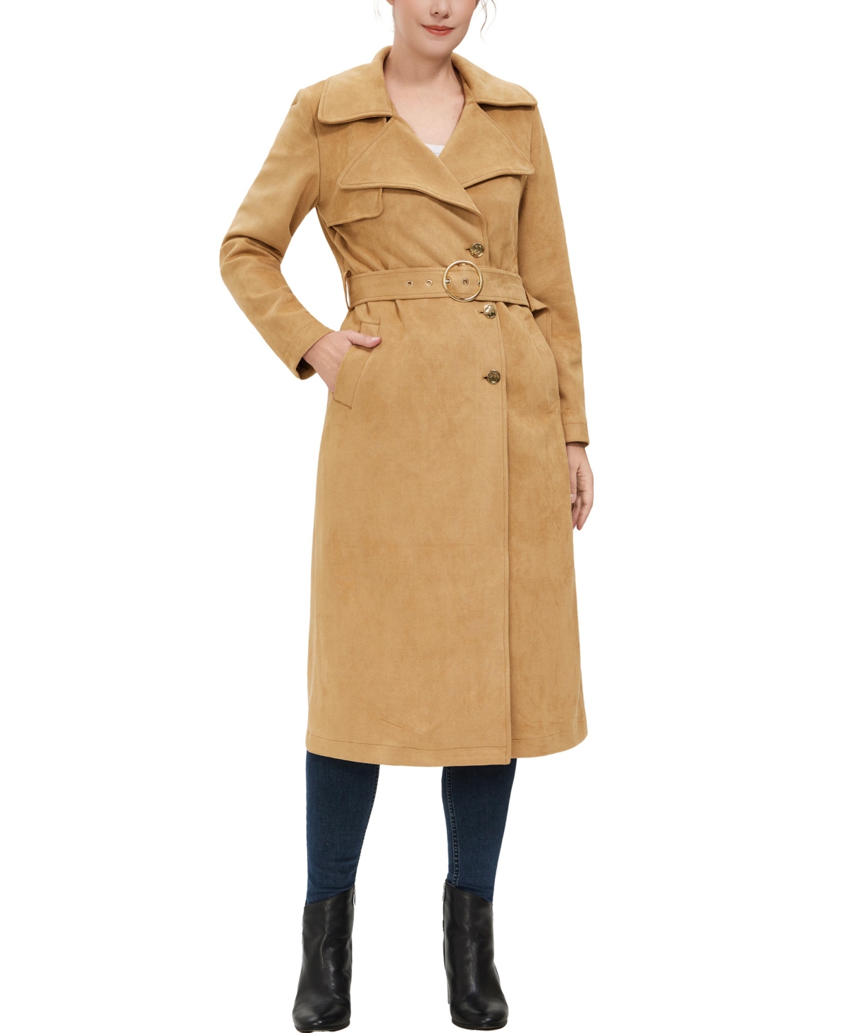 Click here for Kimi + Kai Womens Natalia Faux Suede Trench Coat -... prices