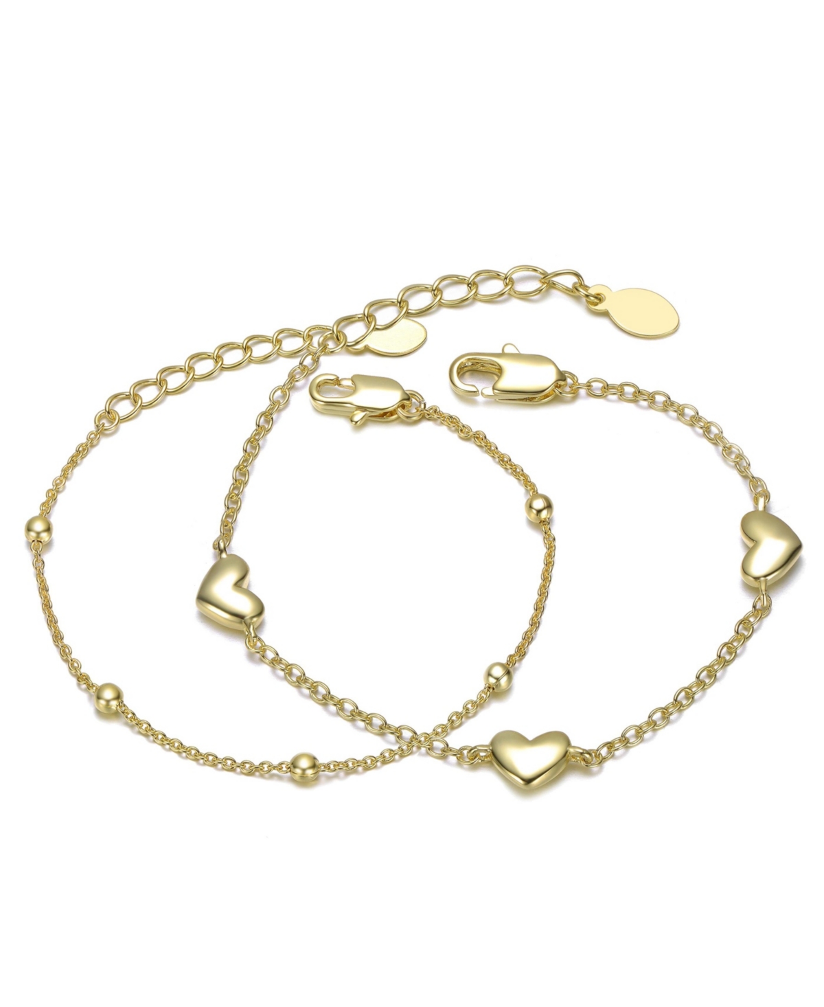 Click here for GiGiGirl 14K Gold Plated Station Bracelet 2-Piece... prices